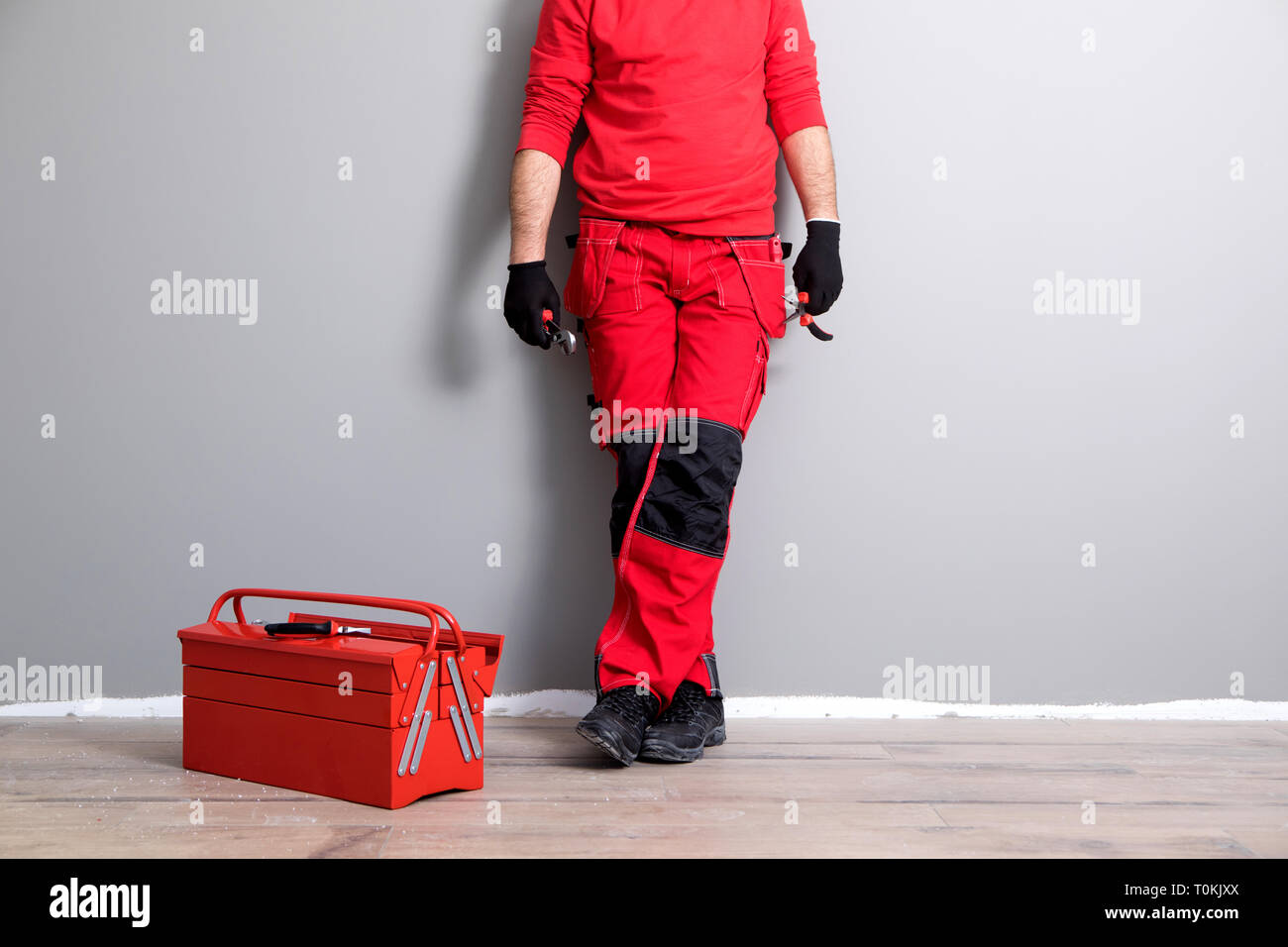 construction worker and tools Stock Photo - Alamy