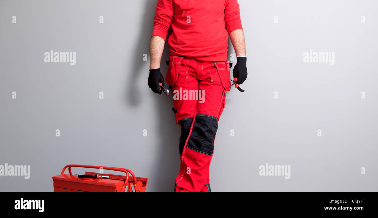 construction worker and tools Stock Photo - Alamy