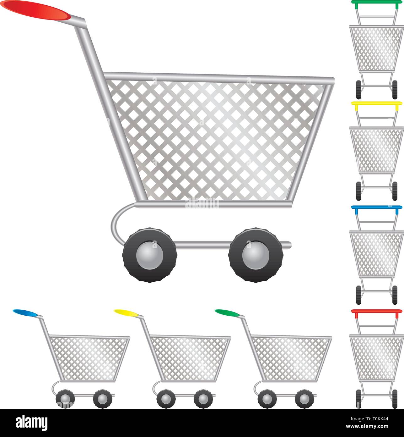 Set of shopping cart for online shop, icon for e-commerce, vector ...
