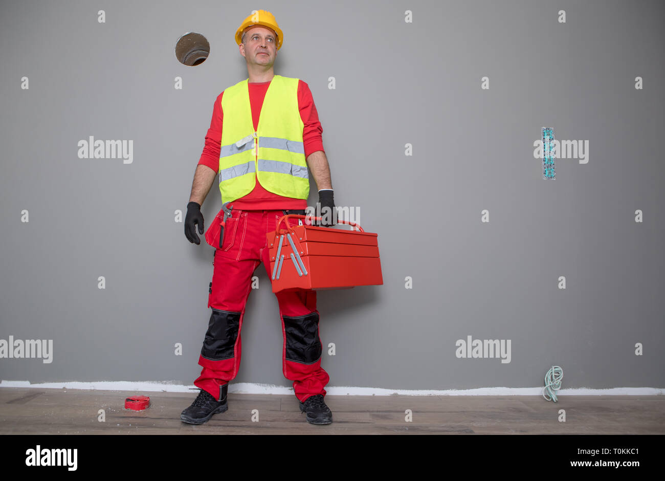 construction worker and tools Stock Photo - Alamy