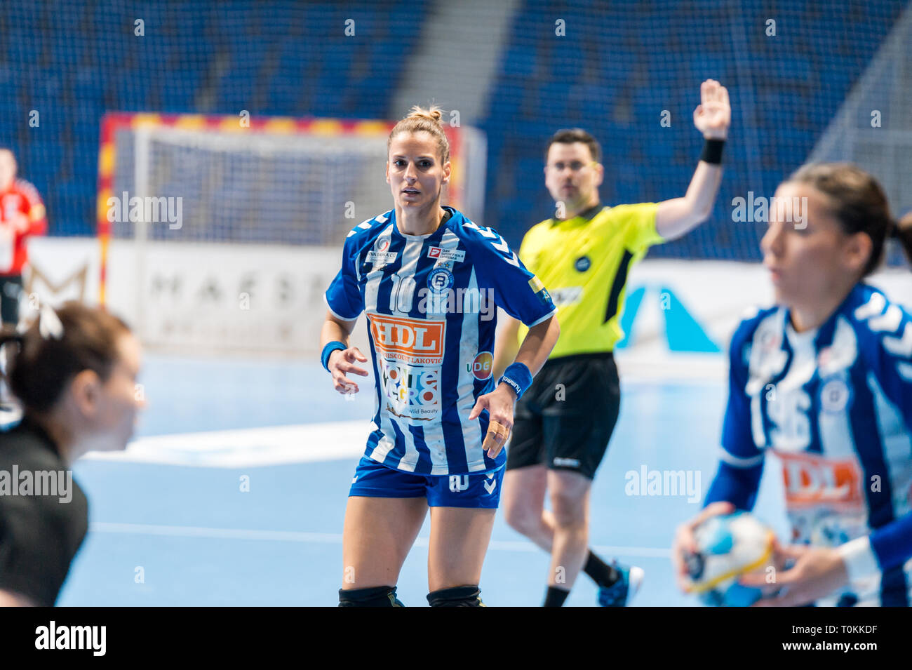 Andjela Bulatovic attacking HC Rostov Don from Russia, Women Champions ...