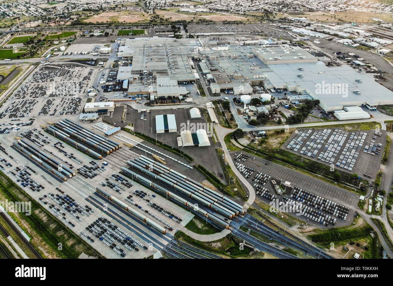 Aerial view of the Ford Motor Company automotive company in the ...