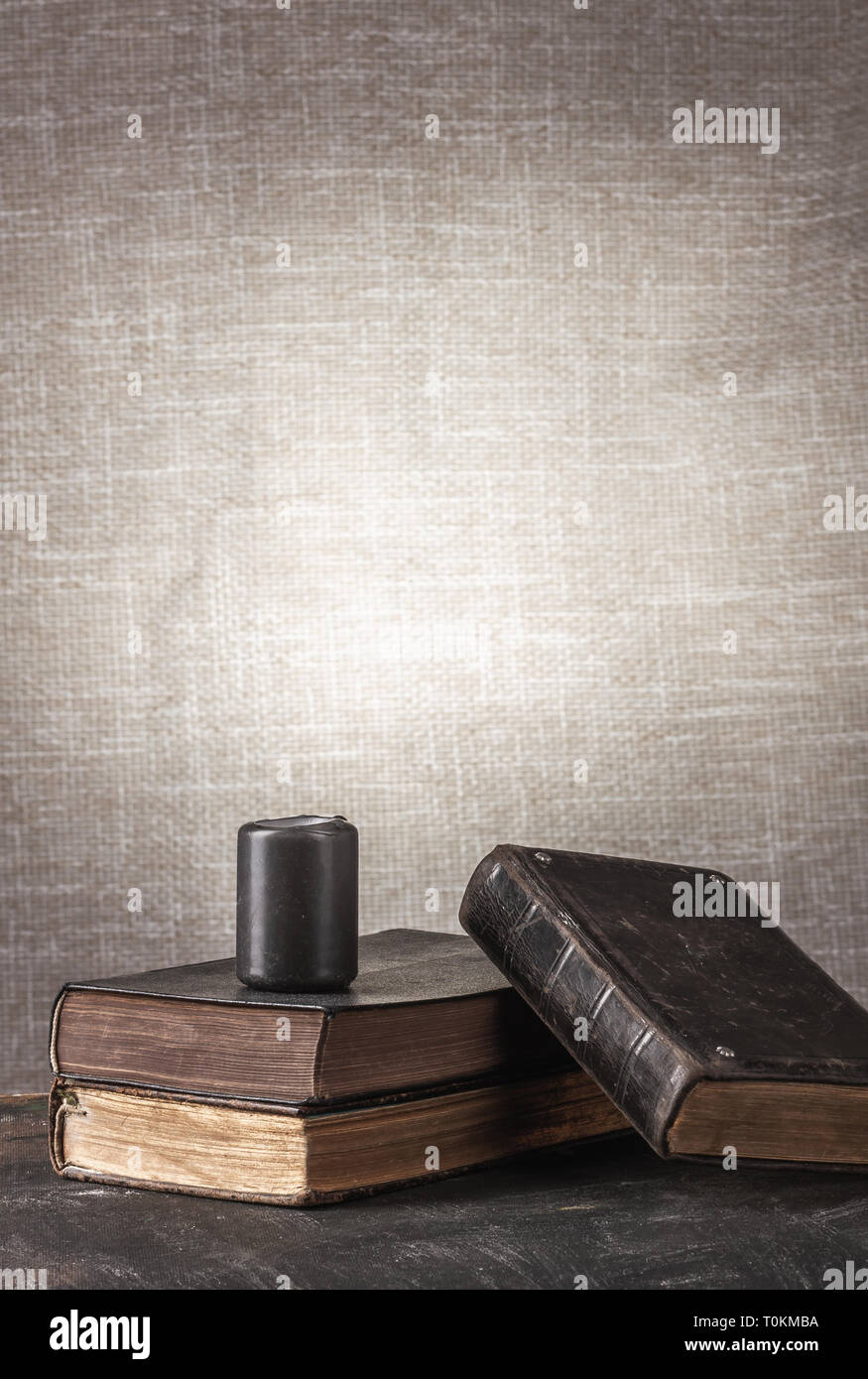 Old books candles hi-res stock photography and images - Alamy