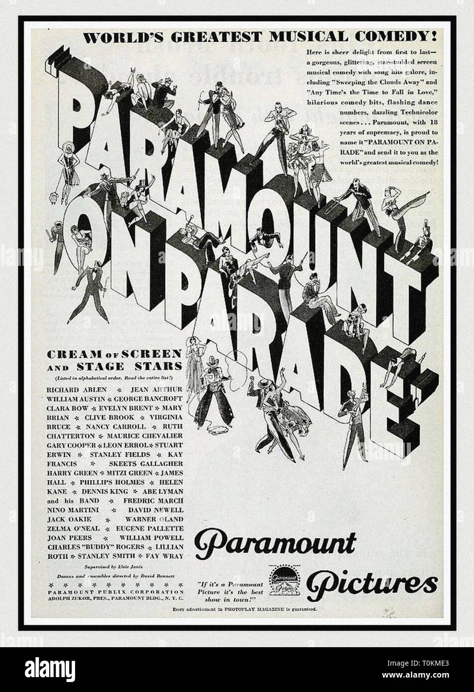 'Paramount on Parade' from Paramount Pictures - Photoplay May 1930 ...