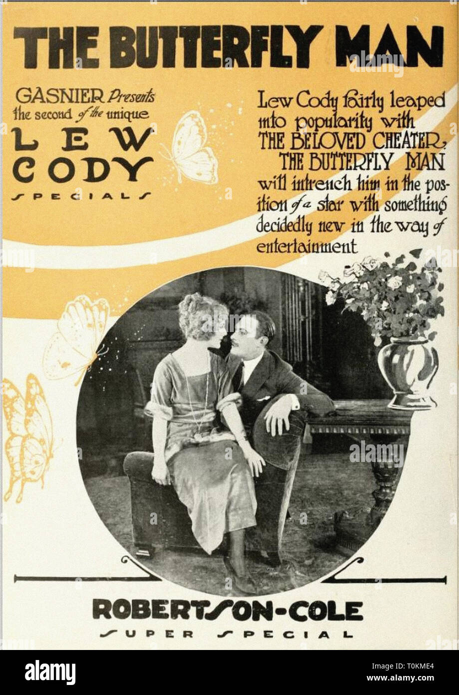 The Butterfly Man 1920 Vintage Pre Code Silent Movie Poster Stock