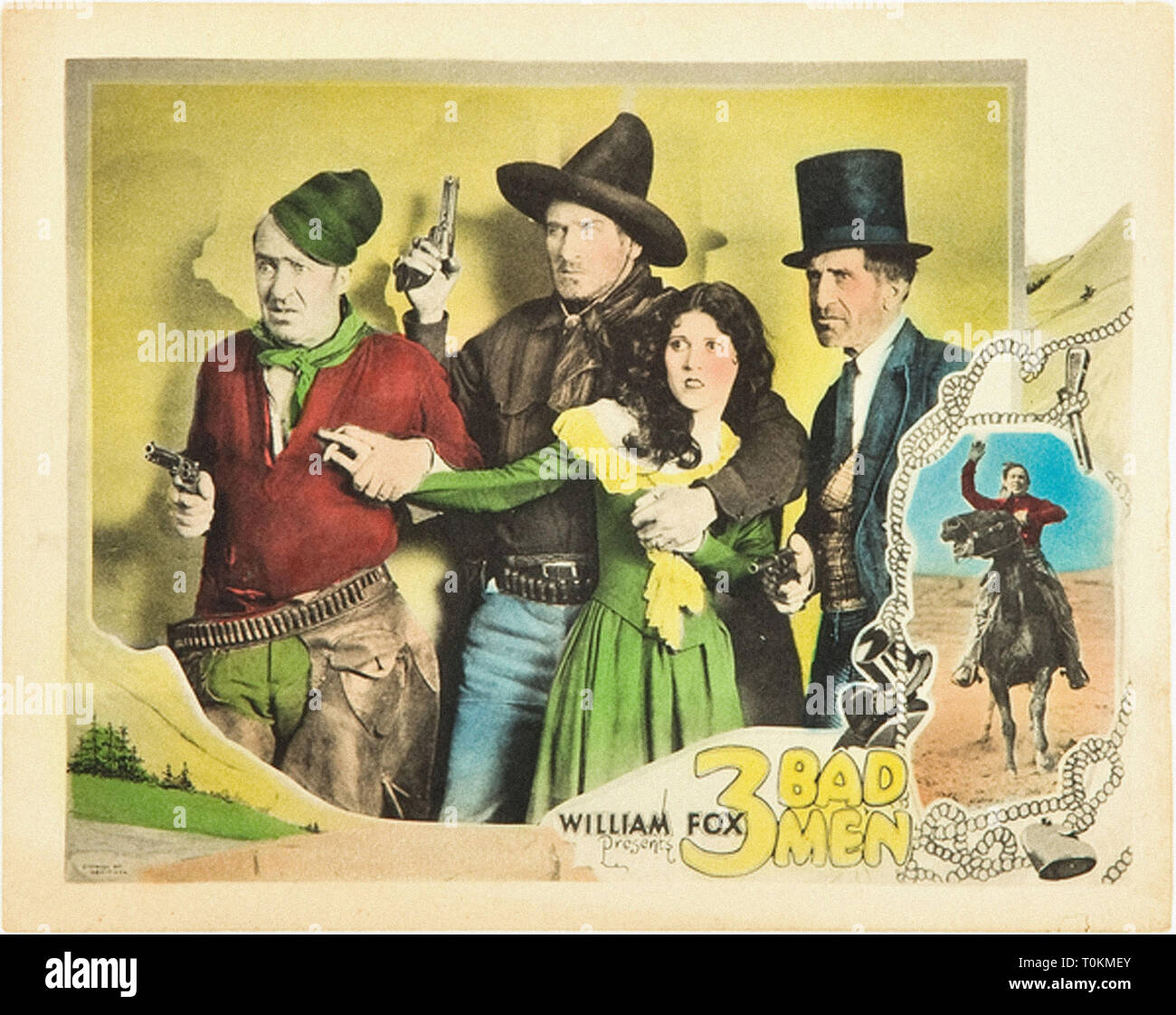 3 Bad Men - Vintage pre-code silent movie poster Stock Photo - Alamy