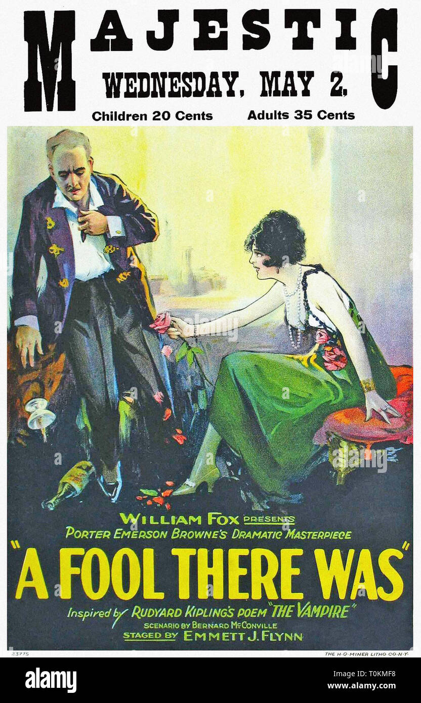 A Fool There Was - Vintage pre-code silent movie poster Stock Photo - Alamy
