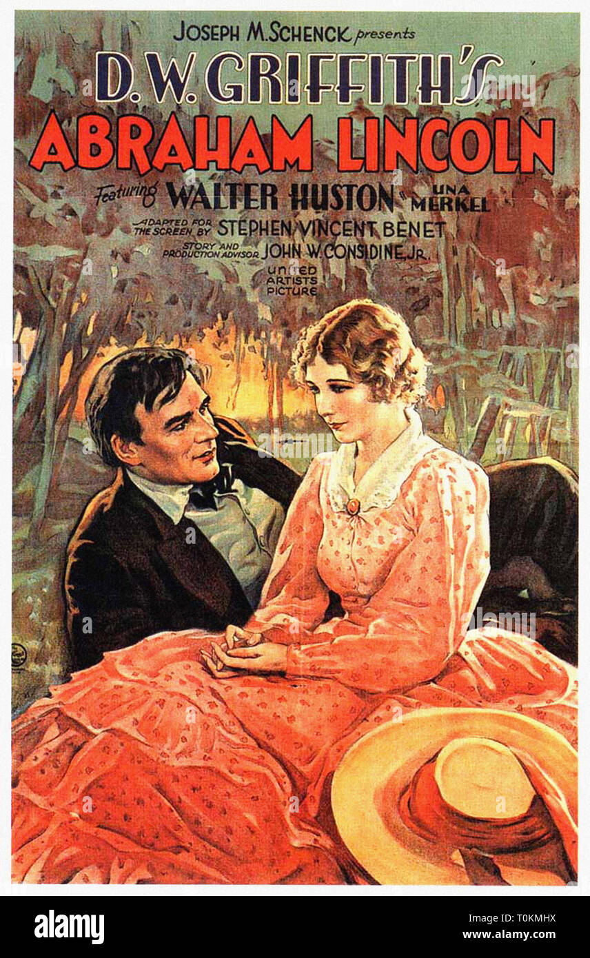 Abraham Lincoln - Vintage pre-code silent movie poster Stock Photo - Alamy