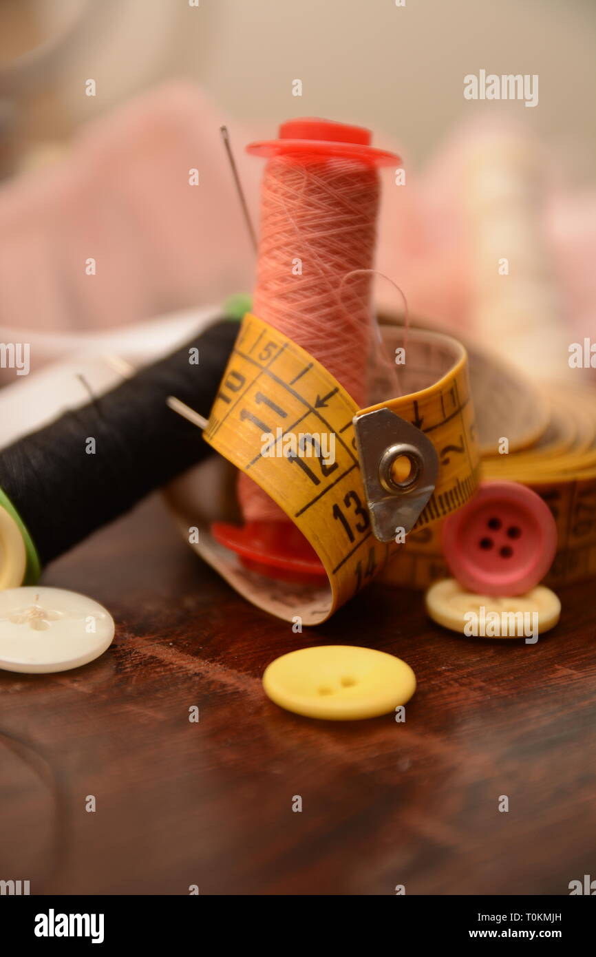 needle for sew tailoring cotton buttons fashion tailor dress work Stock ...