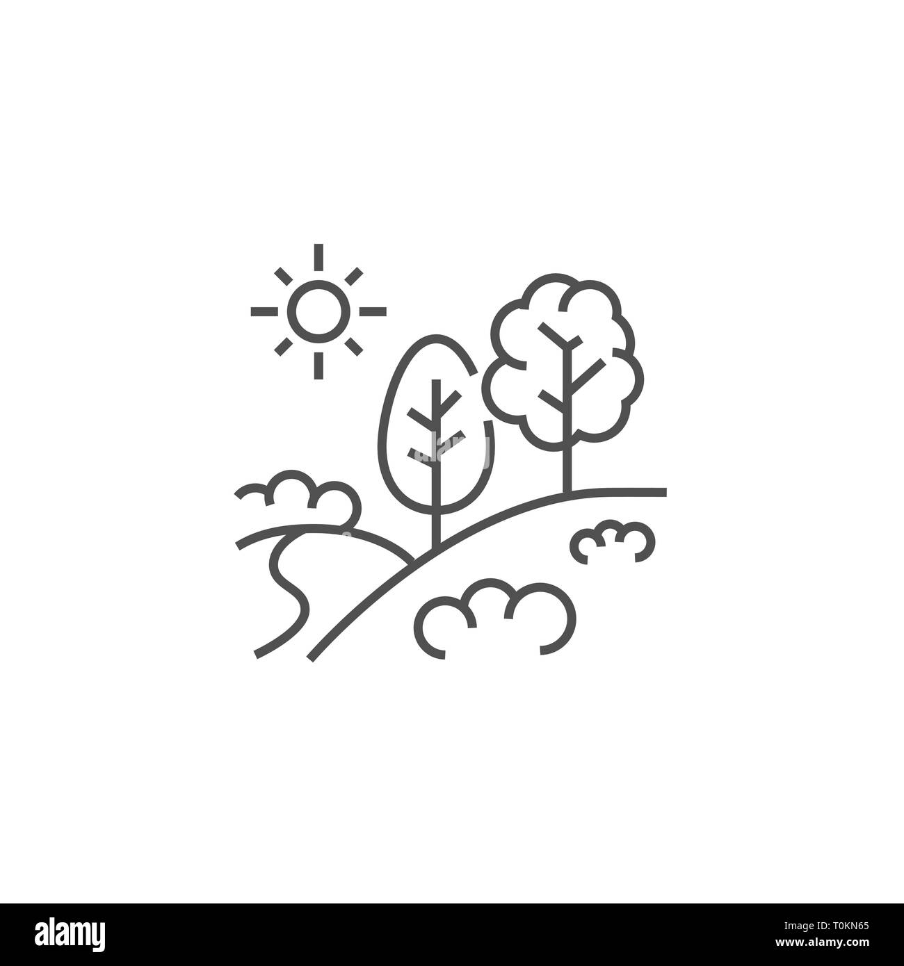 Landscape Icon. Landscape Related Vector Line Icon. Isolated on White ...