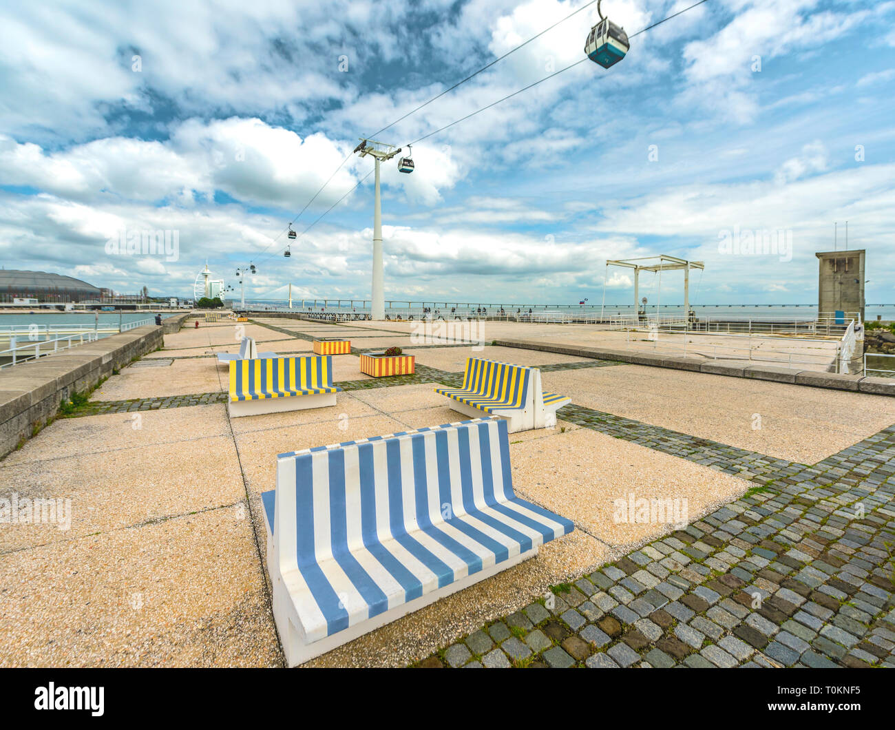Walking at Lisboa promenade on a sunny day Stock Photo - Alamy