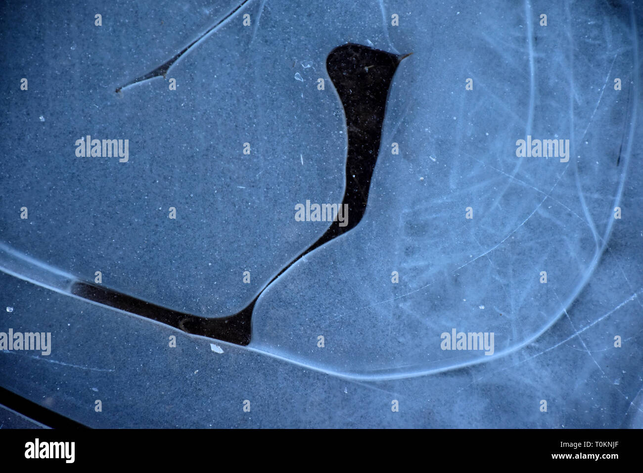 Puddle ice formations Stock Photo - Alamy