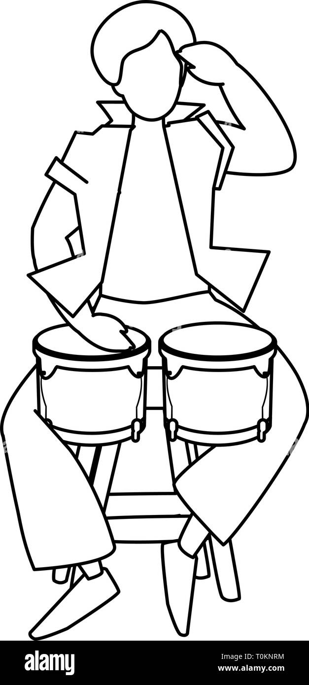 African man playing drums Black and White Stock Photos & Images - Alamy