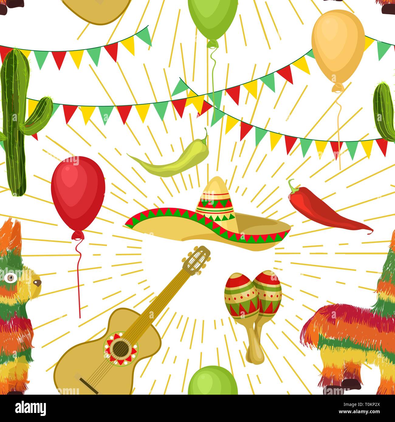 Cinco de Mayo Mexican festive Seamless pattern Stock Vector Image & Art ...
