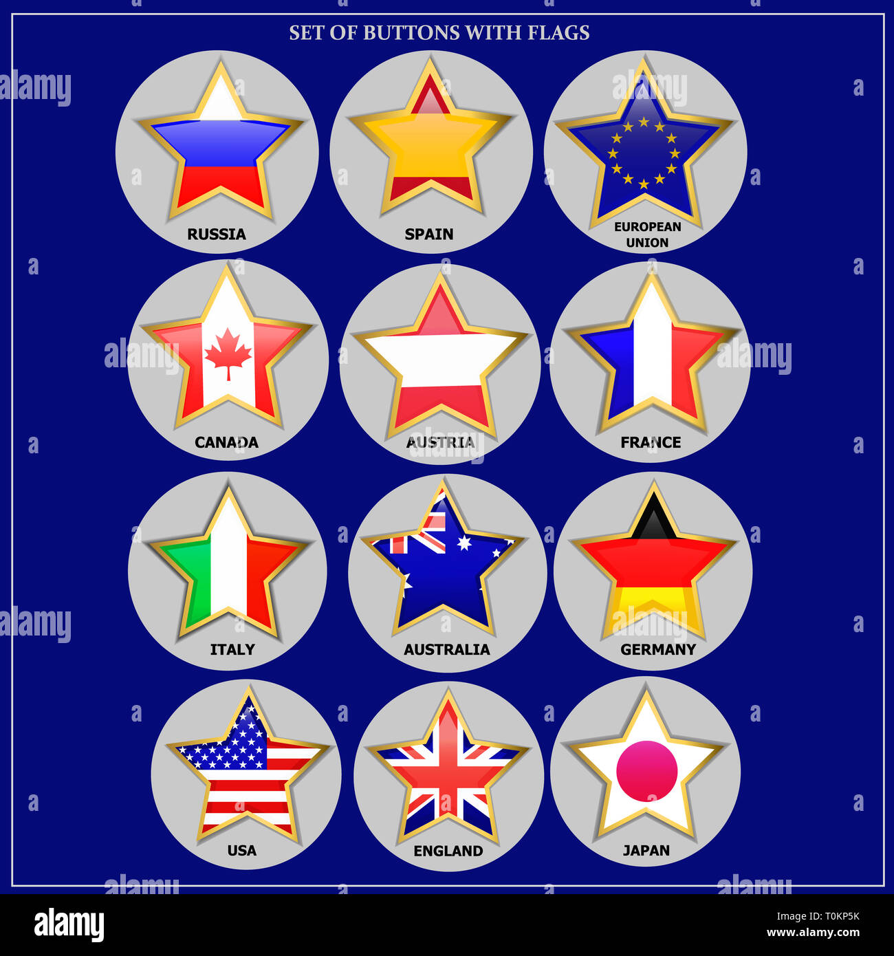 Bright set of banners with flags. Colorful illustration with flags of ...
