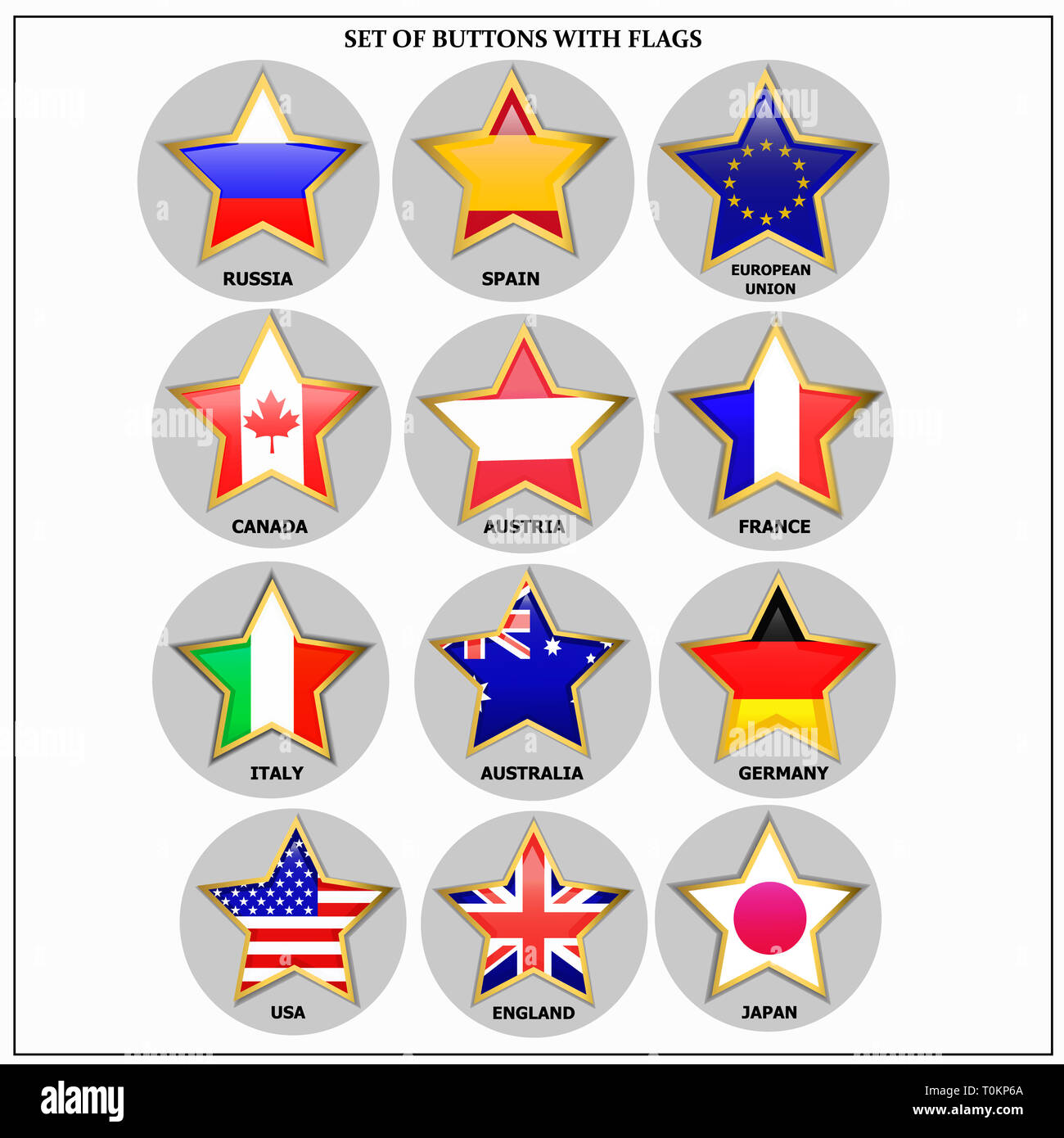 Bright set of banners with flags. Colorful illustration with flags of ...