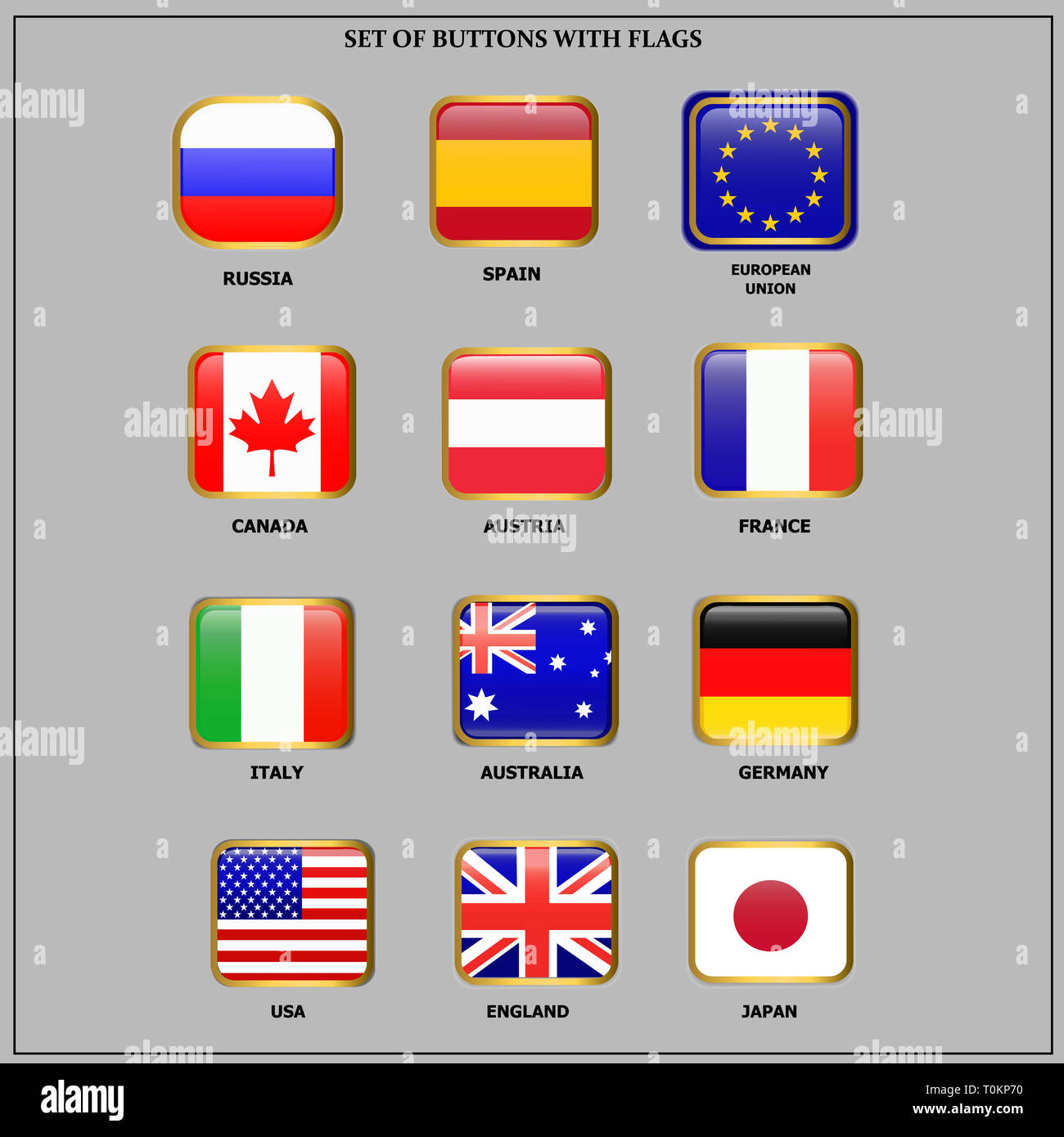 Bright set of banners with flags. Colorful illustration with flags of ...