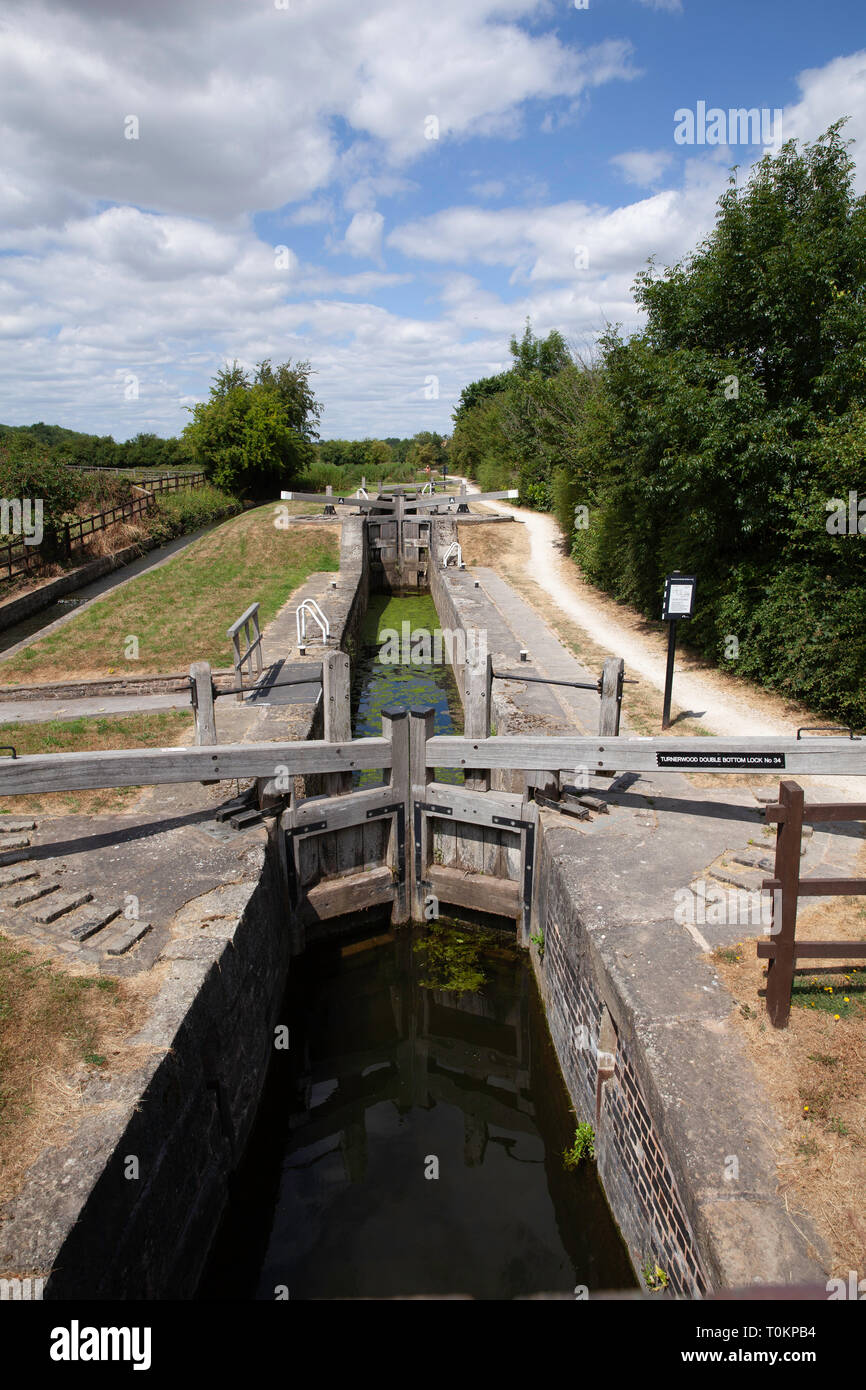 Chesterfield canal at Turnerwood double locks Stock Photo - Alamy