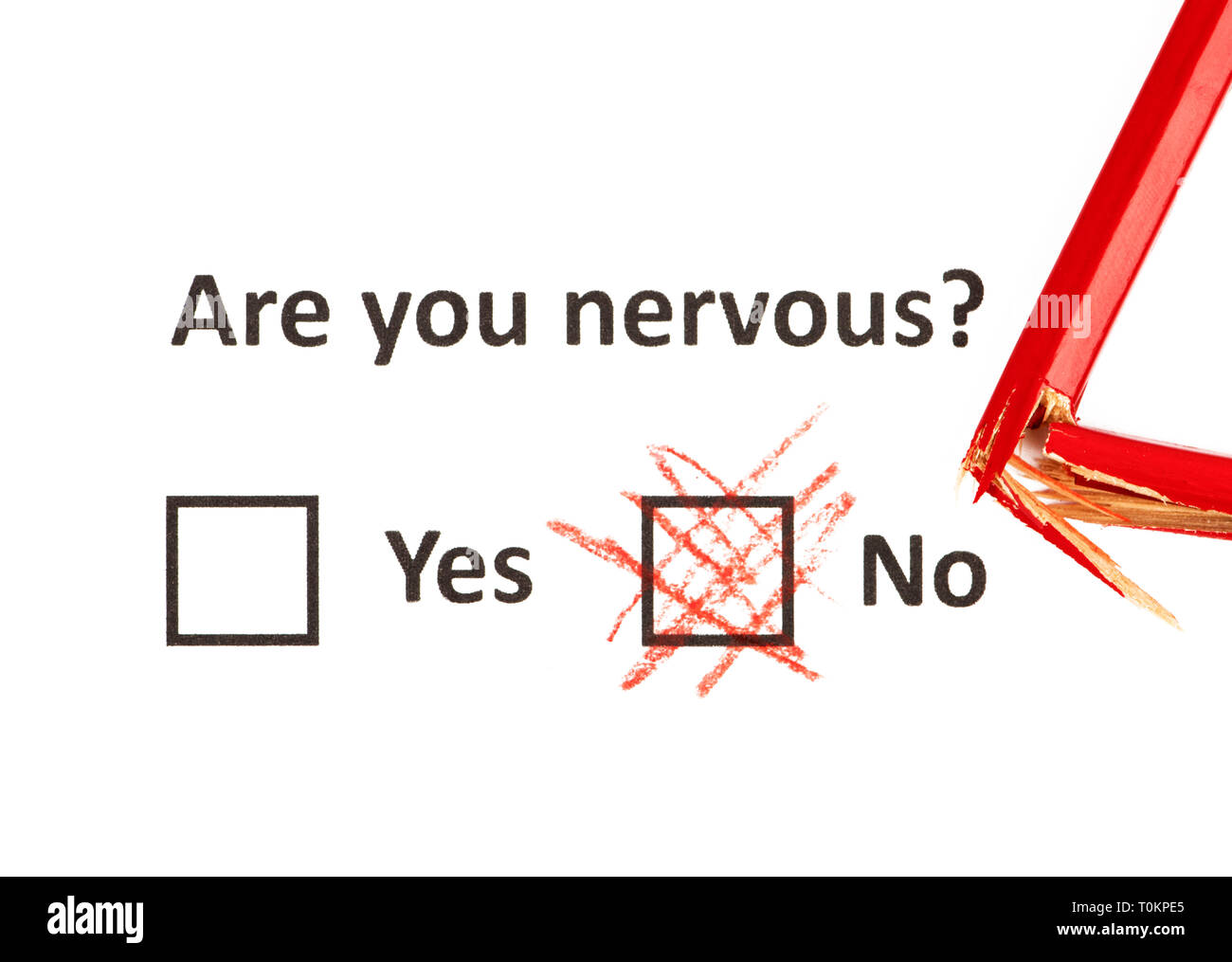 Are you nervous - text typing on the white paper Stock Photo - Alamy