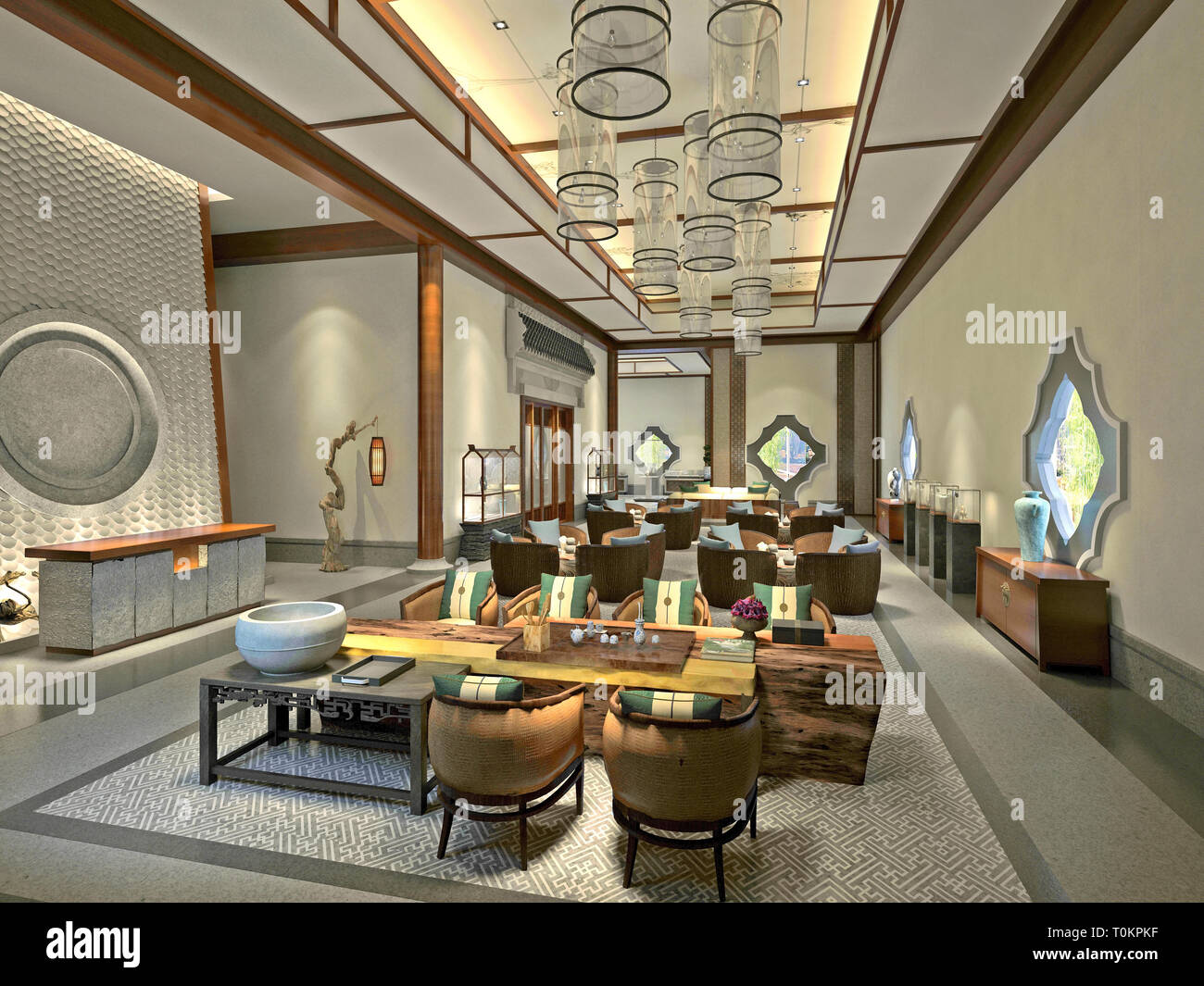 3d render hotel interior Stock Photo - Alamy