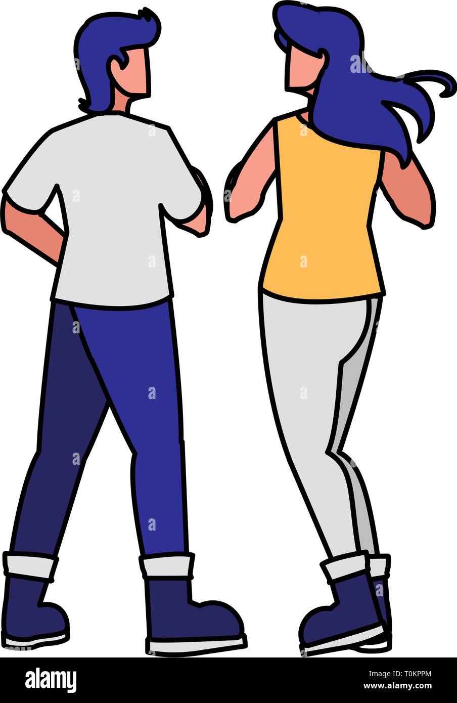 adventurous couple avatar character vector illustration design Stock ...