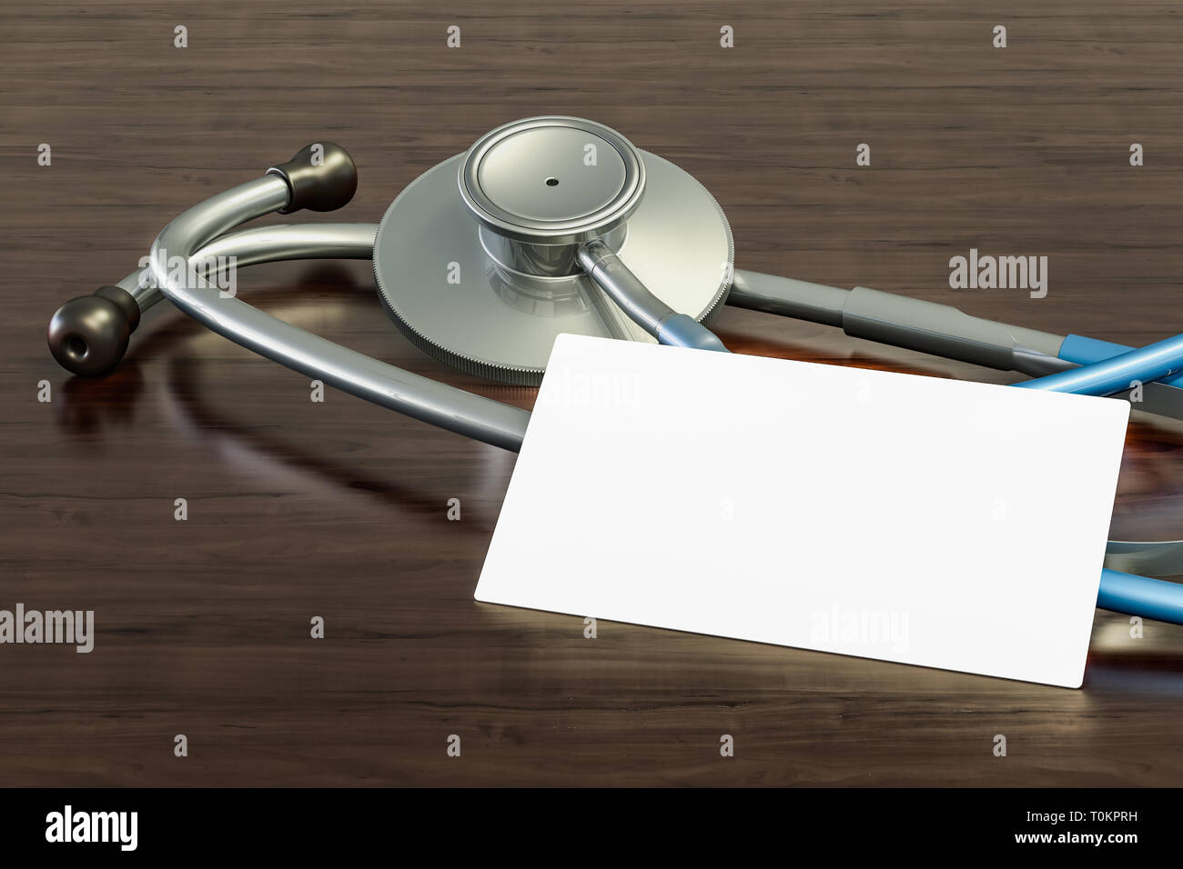 Blank business card for medical company or doctors on the wooden desk ...