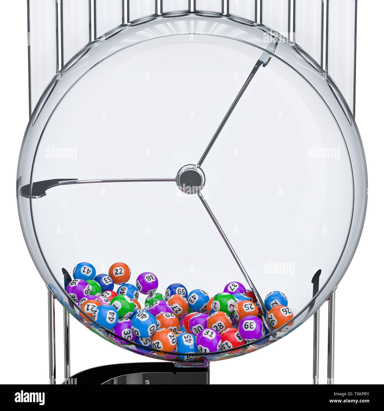 Lottery machine with lottery balls, 3D rendering isolated on white ...