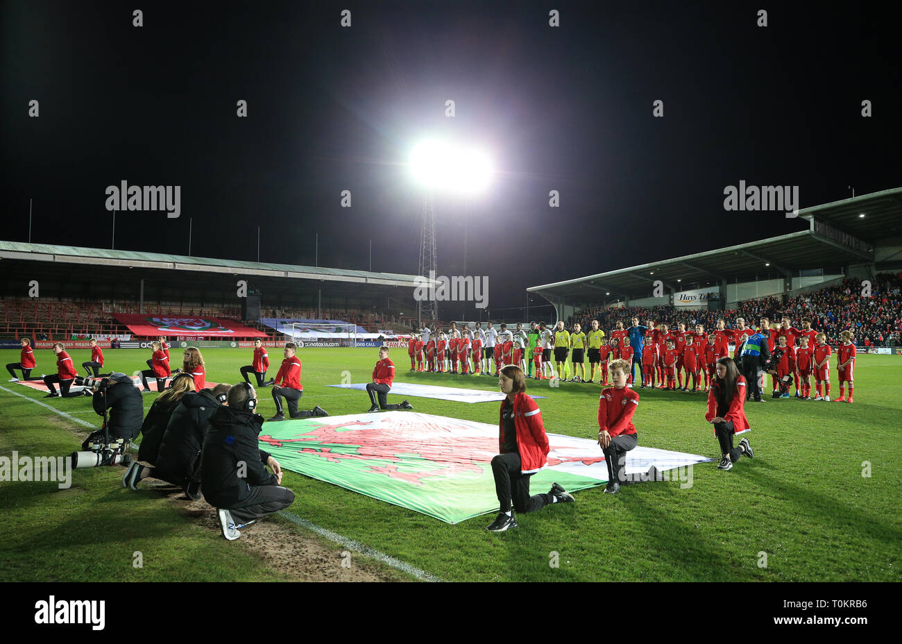 Both teams line up prior to the International Friendly match at the ...