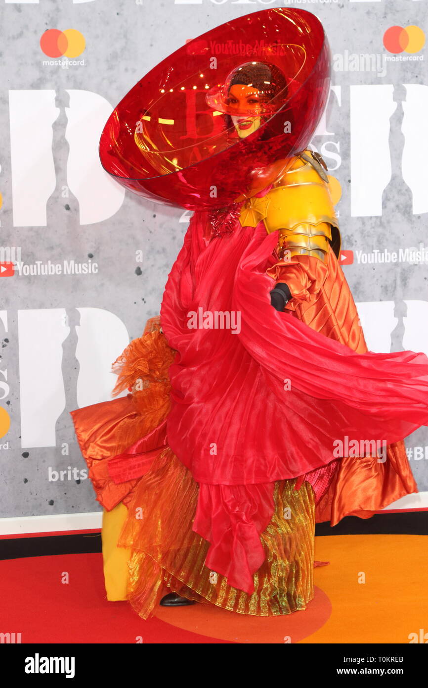 London.UK. Daniel Lismore at The BRIT Awards 2019 at The O2, Peninsula ...