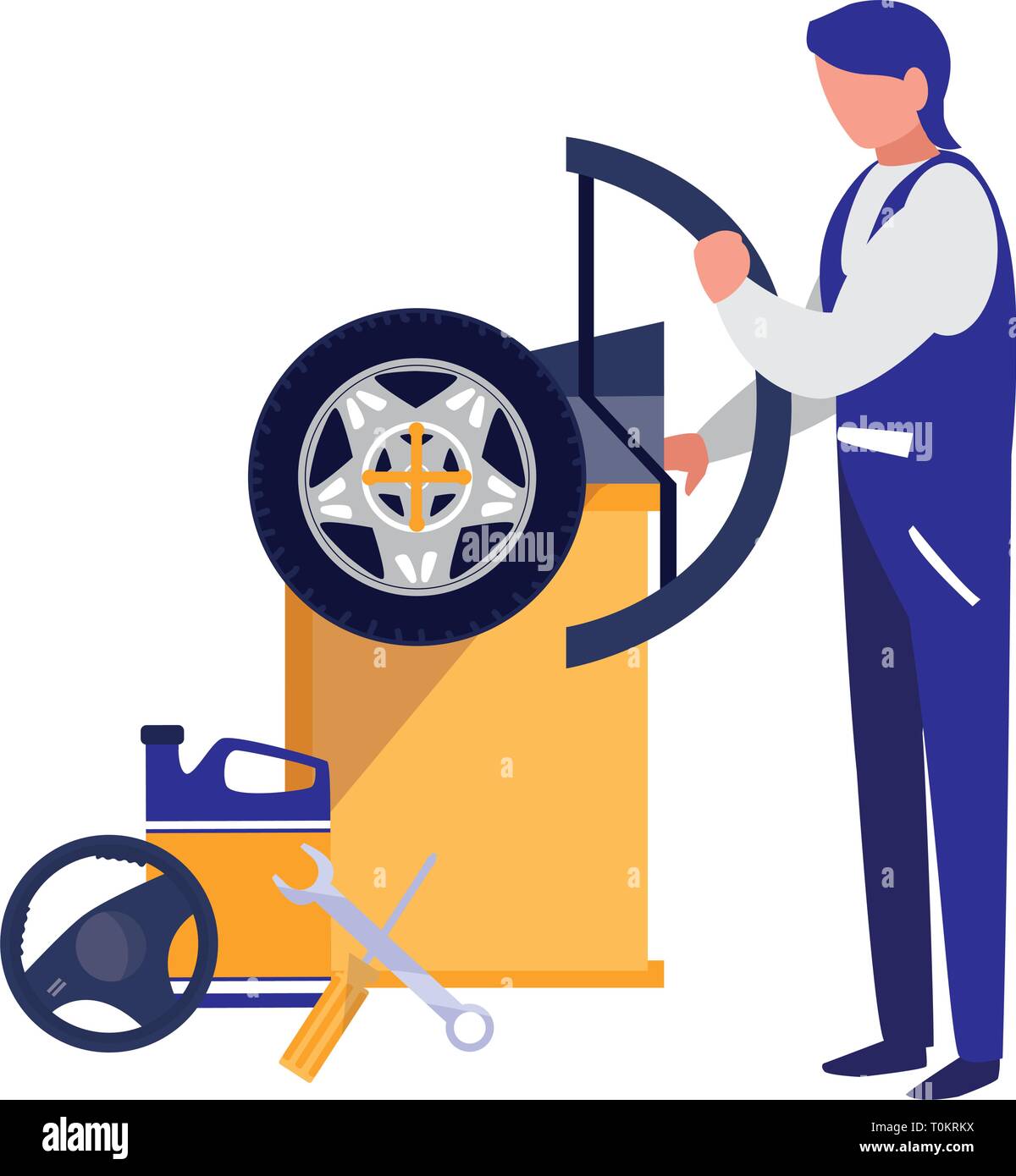 Cartoon illustration man workman pneumatic hi-res stock photography and ...