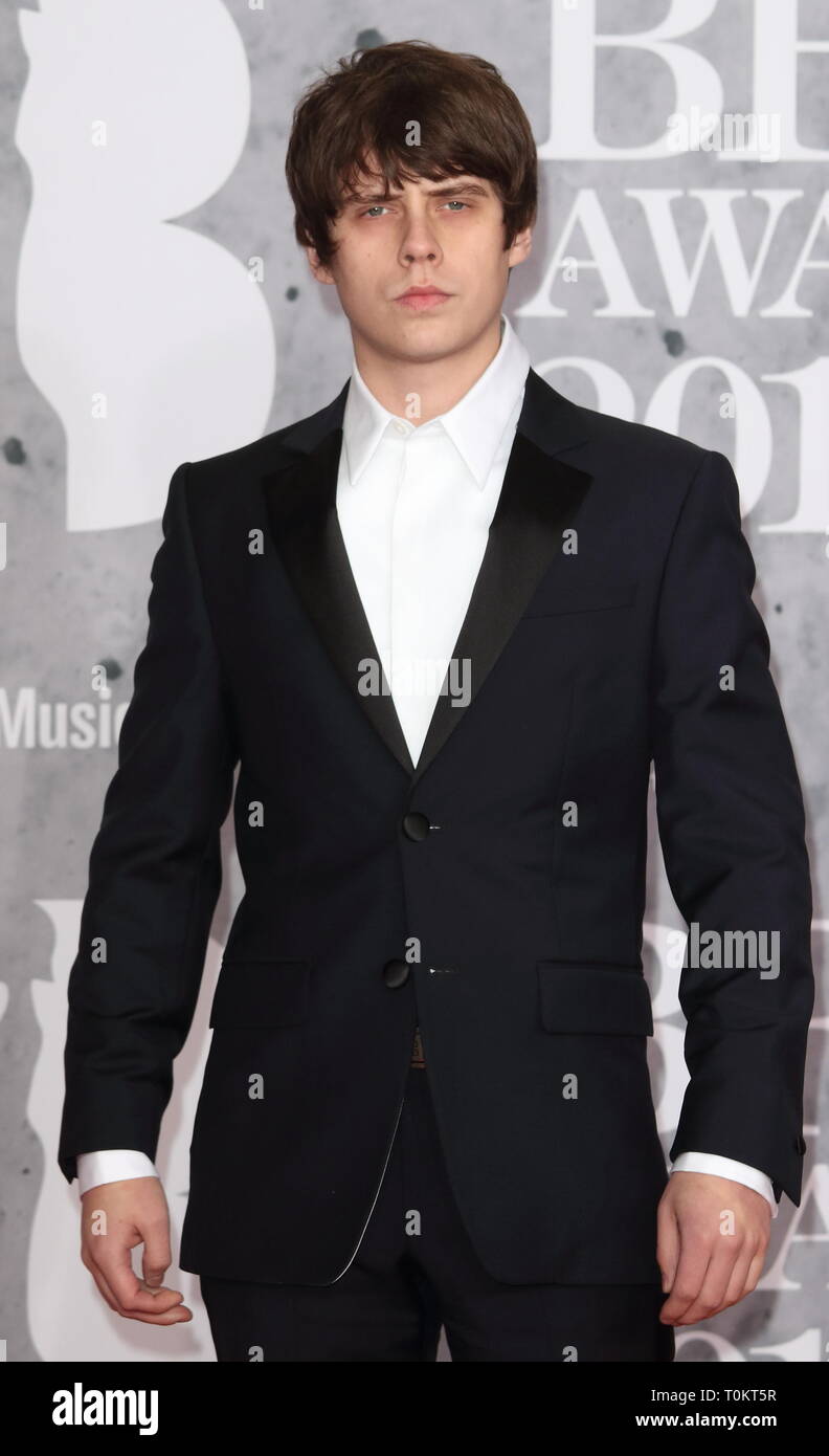 London.UK. Jake Bugg at The BRIT Awards 2019 at The O2, Peninsula ...