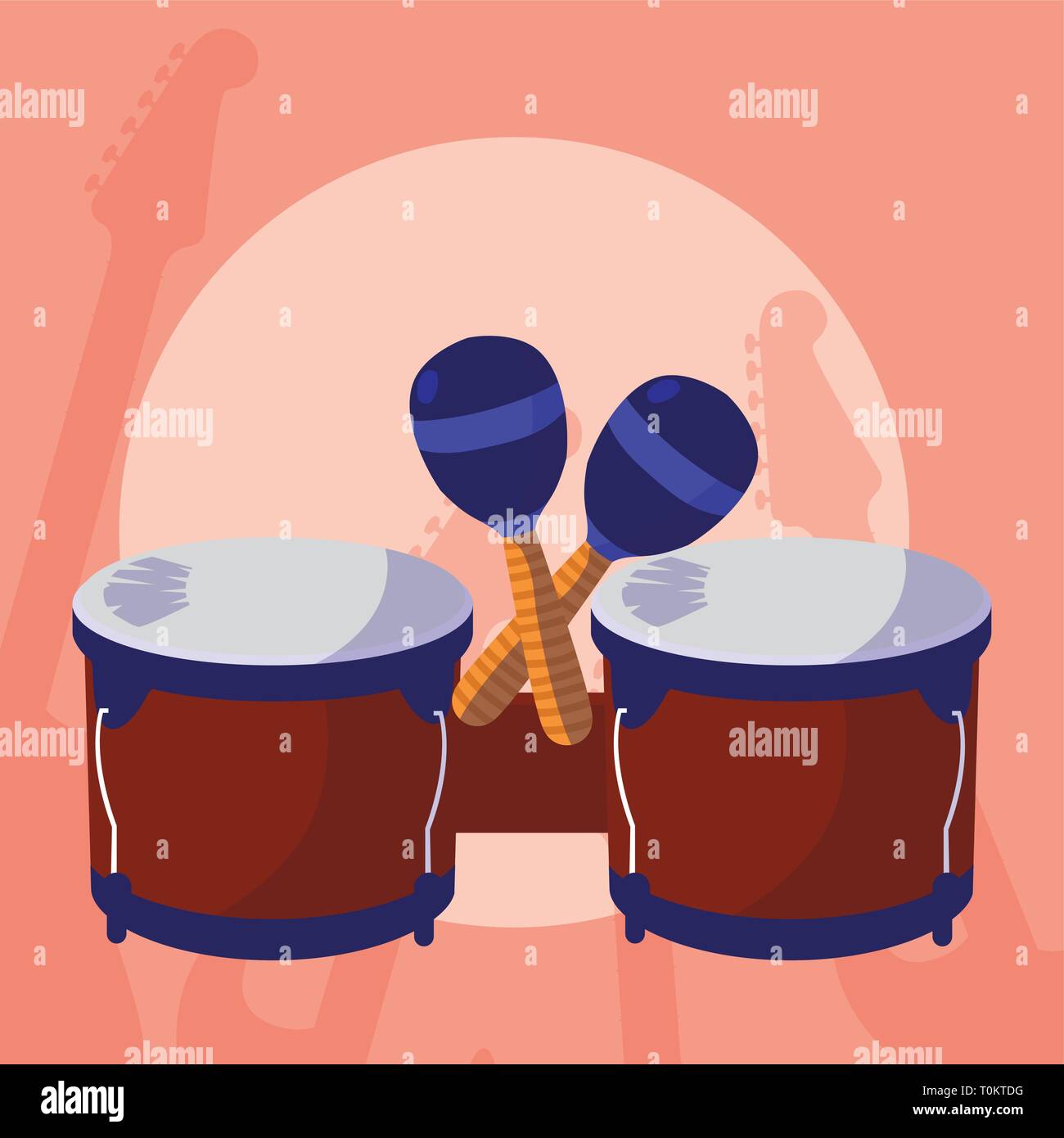 timbal and maracas instruments musical vector illustration design Stock ...