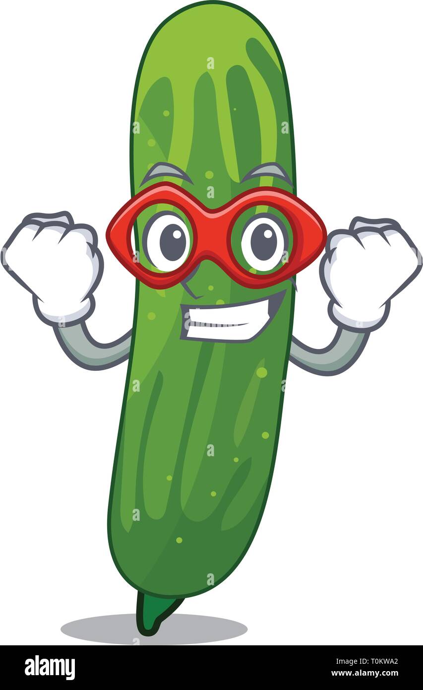 Super hero fresh cucumber slices on cartoon plate Stock Vector Image ...