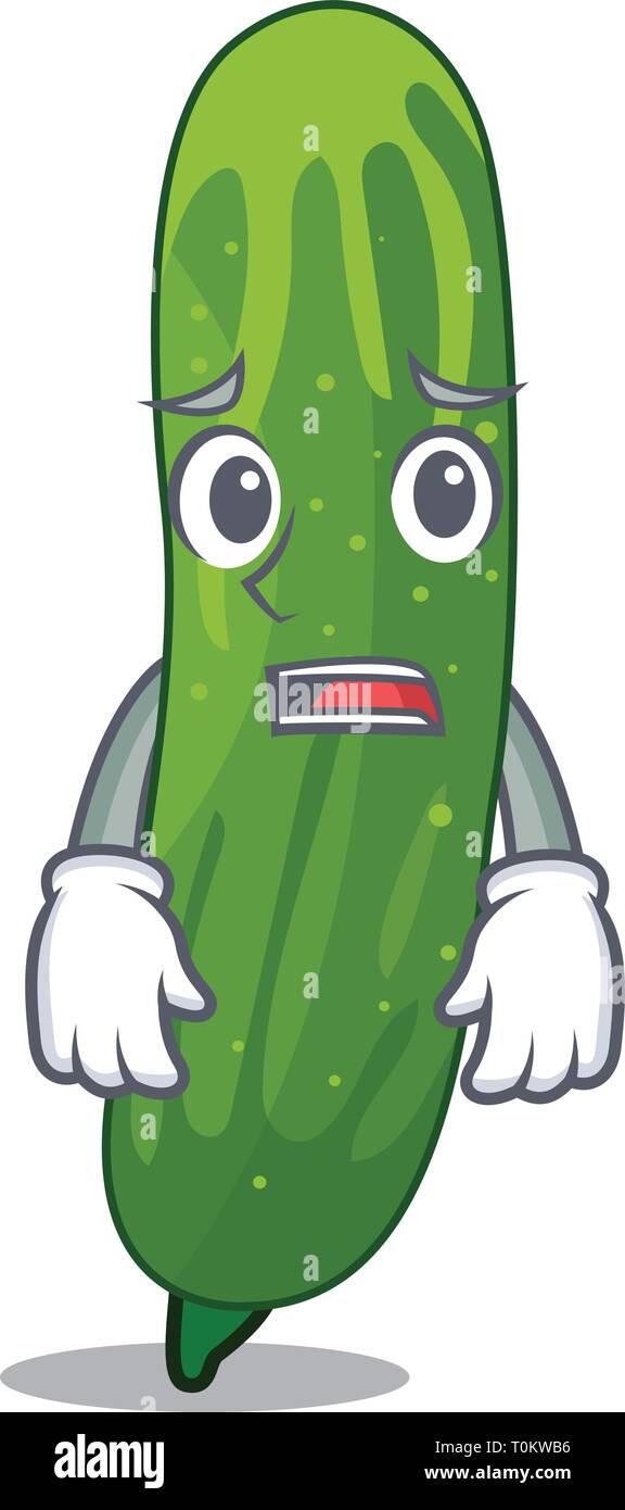 Afraid fresh cucumber isolated in the cartoon Stock Vector Image & Art ...