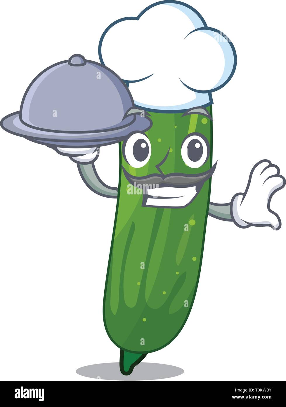 Chef with food fresh cucumber isolated in the cartoon Stock Vector ...