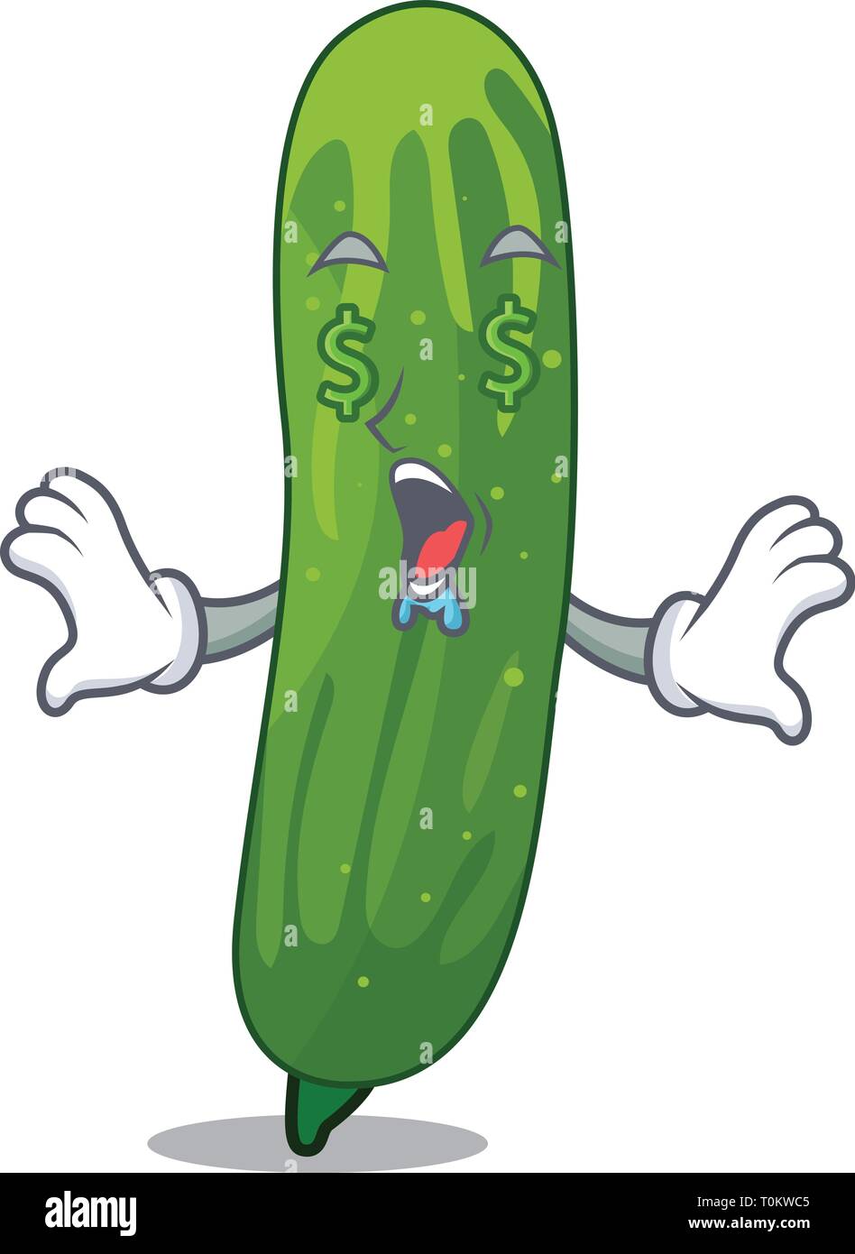 Money eye fresh cucumber slice on mascot board Stock Vector Image & Art ...