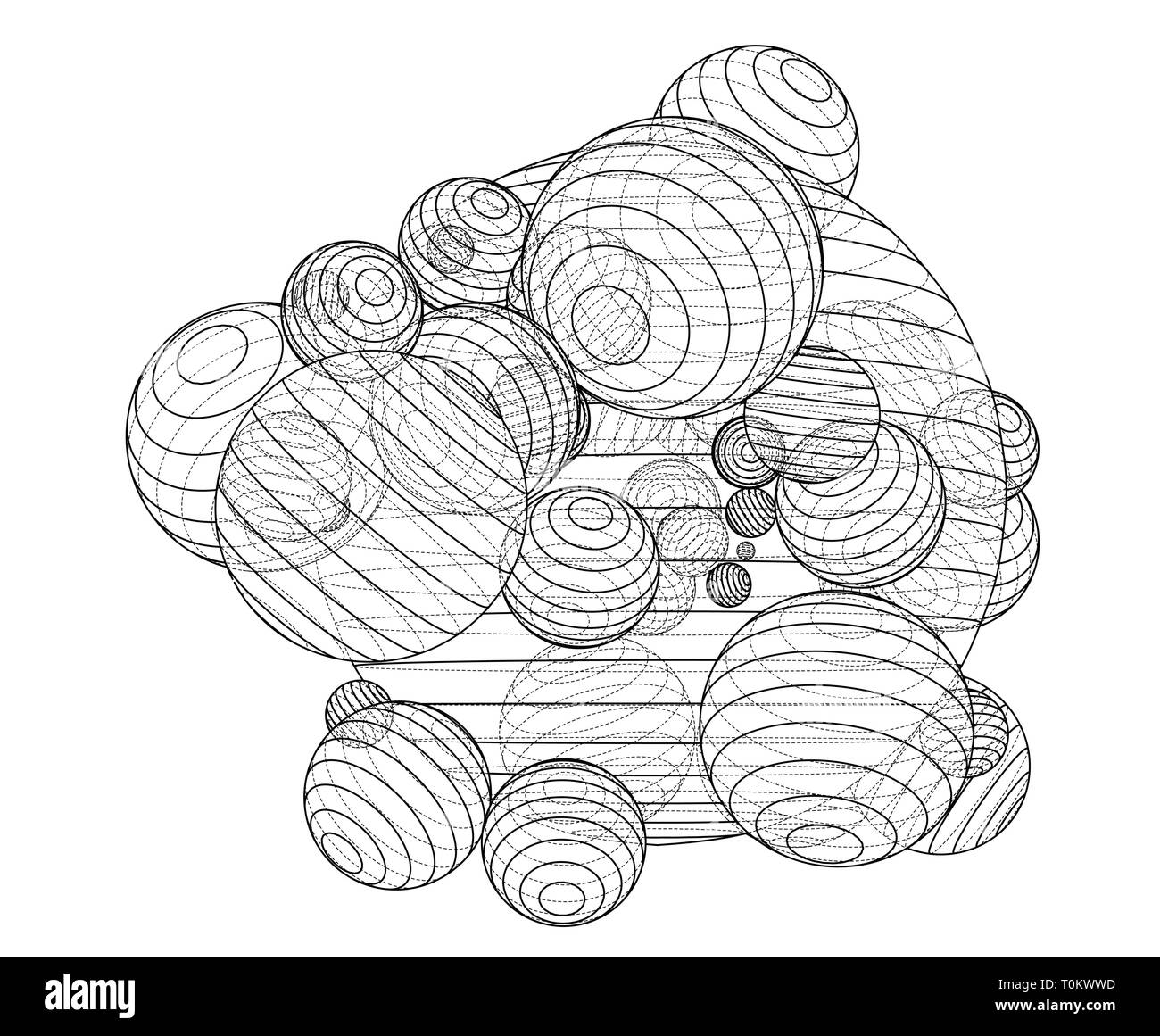 Abstract outline spheres concept. Vector Stock Vector Image & Art - Alamy