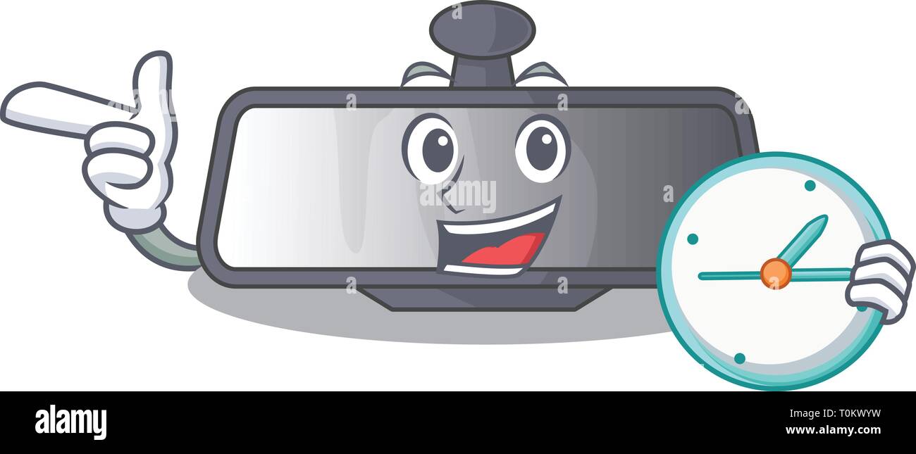 With clock rear view mirror in cartoon shape Stock Vector Image & Art ...