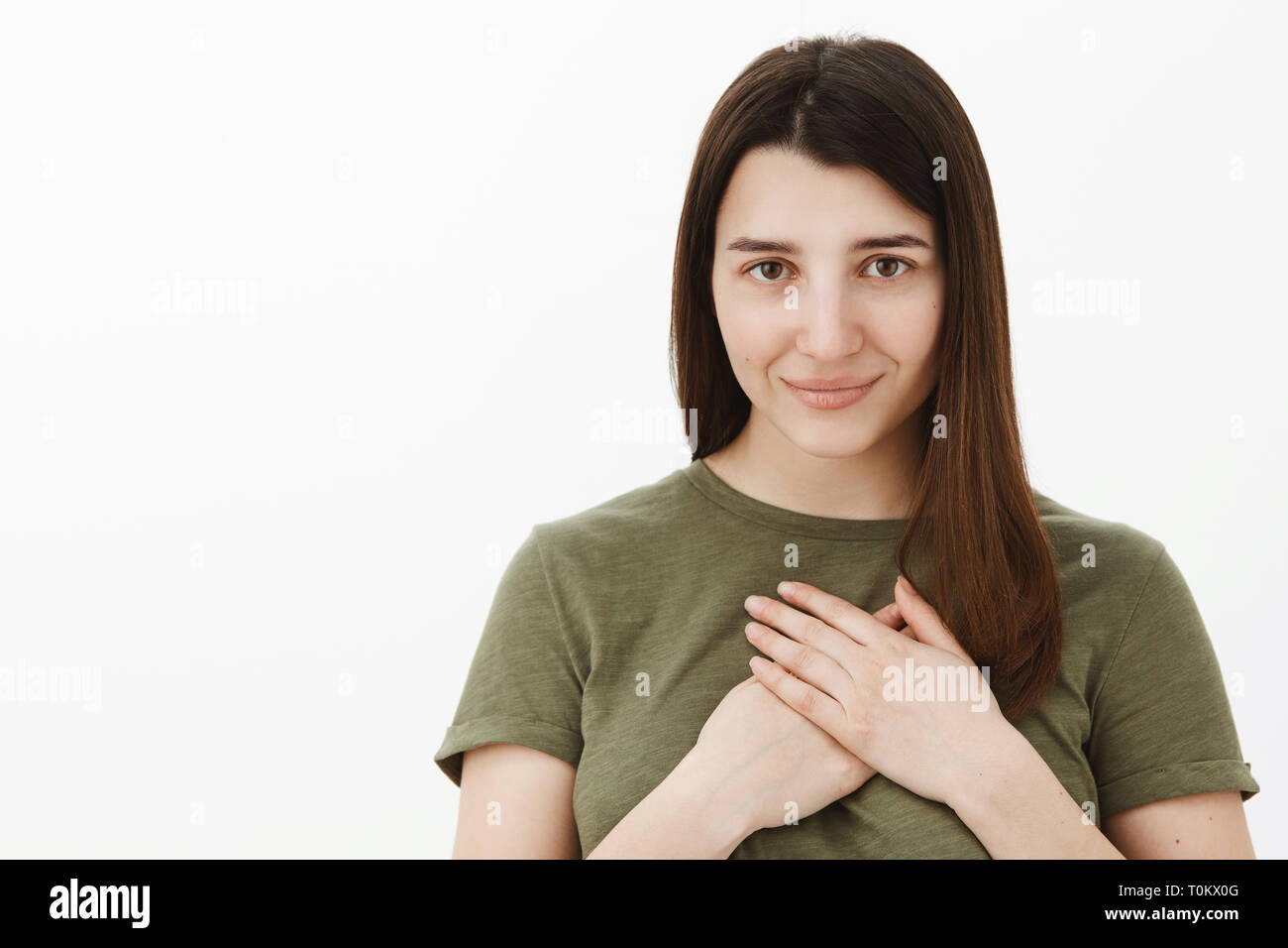 My heart stands with you. Romantic tender and sensual female brunette ...