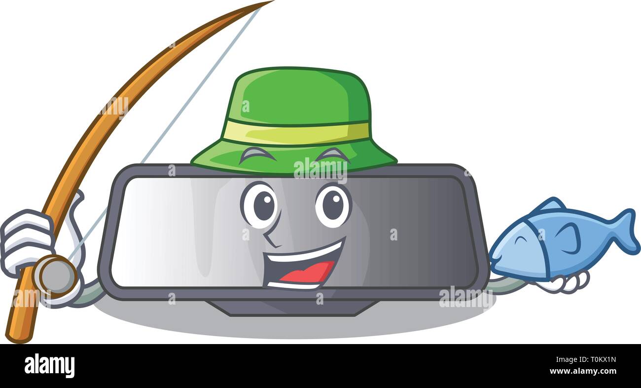 Fishing rear view mirror in cartoon car Stock Vector Image & Art - Alamy