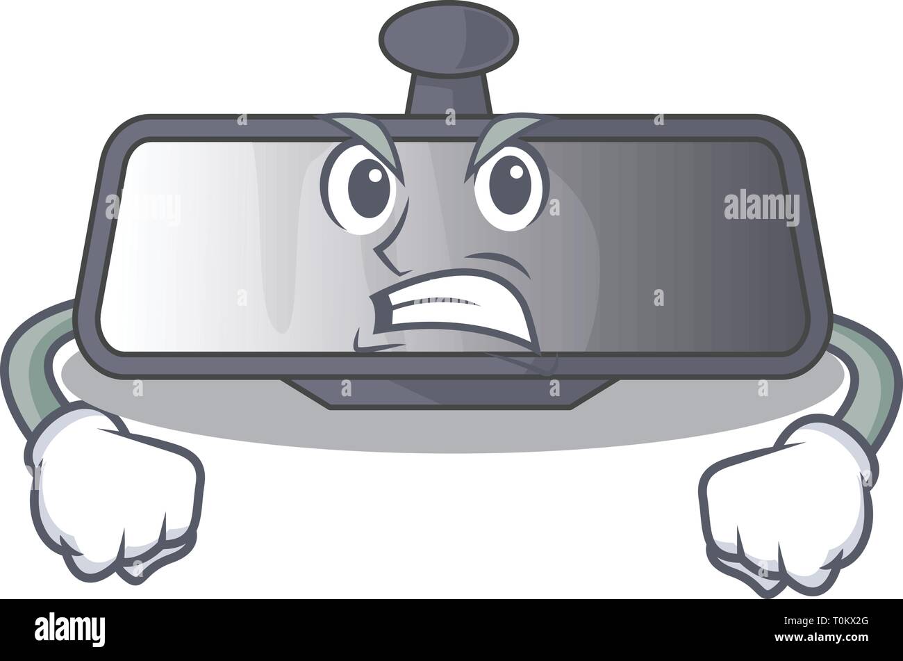Angry rear view mirror in cartoon car Stock Vector Image & Art - Alamy