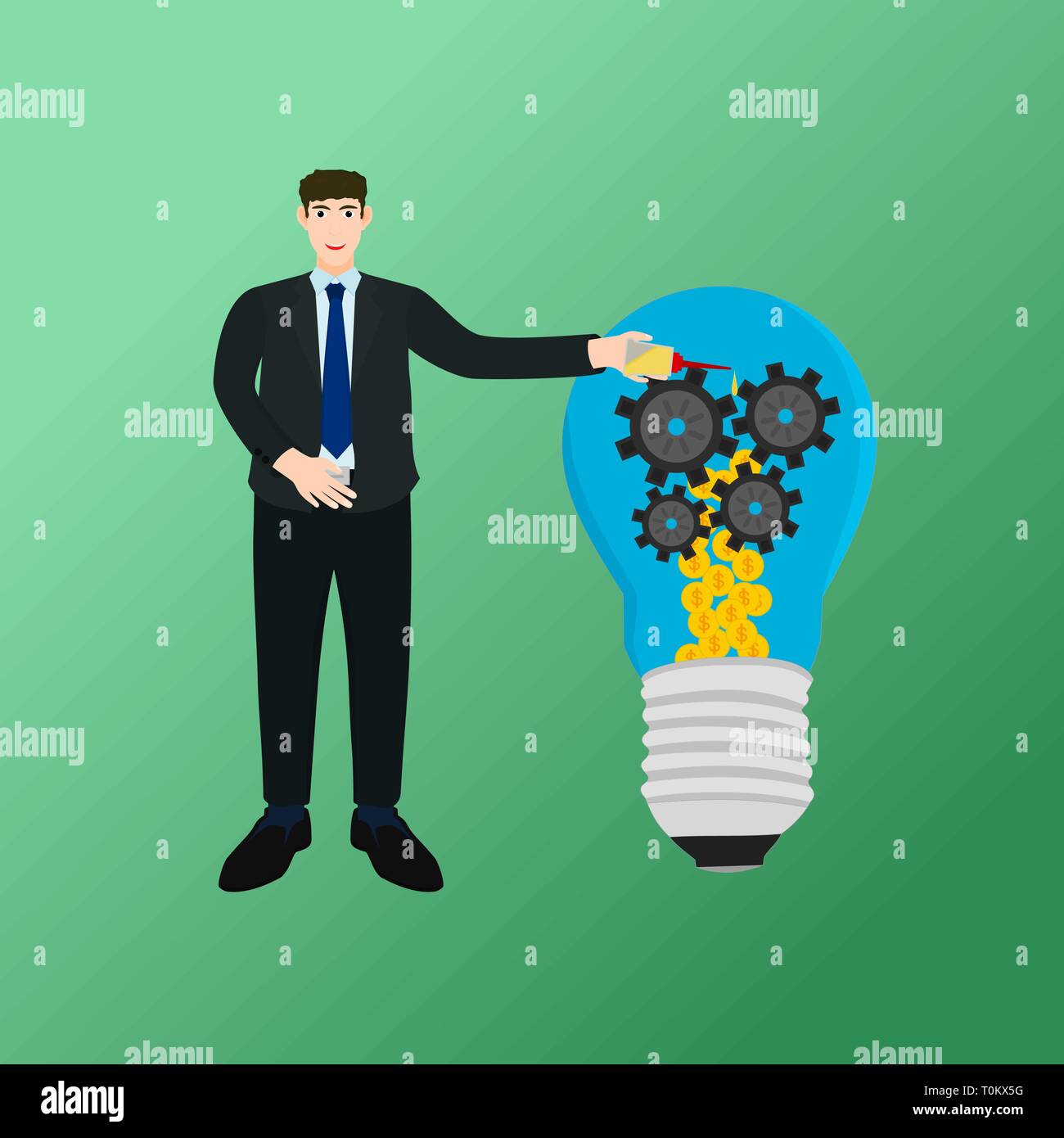 Gear light bulb hi-res stock photography and images - Alamy