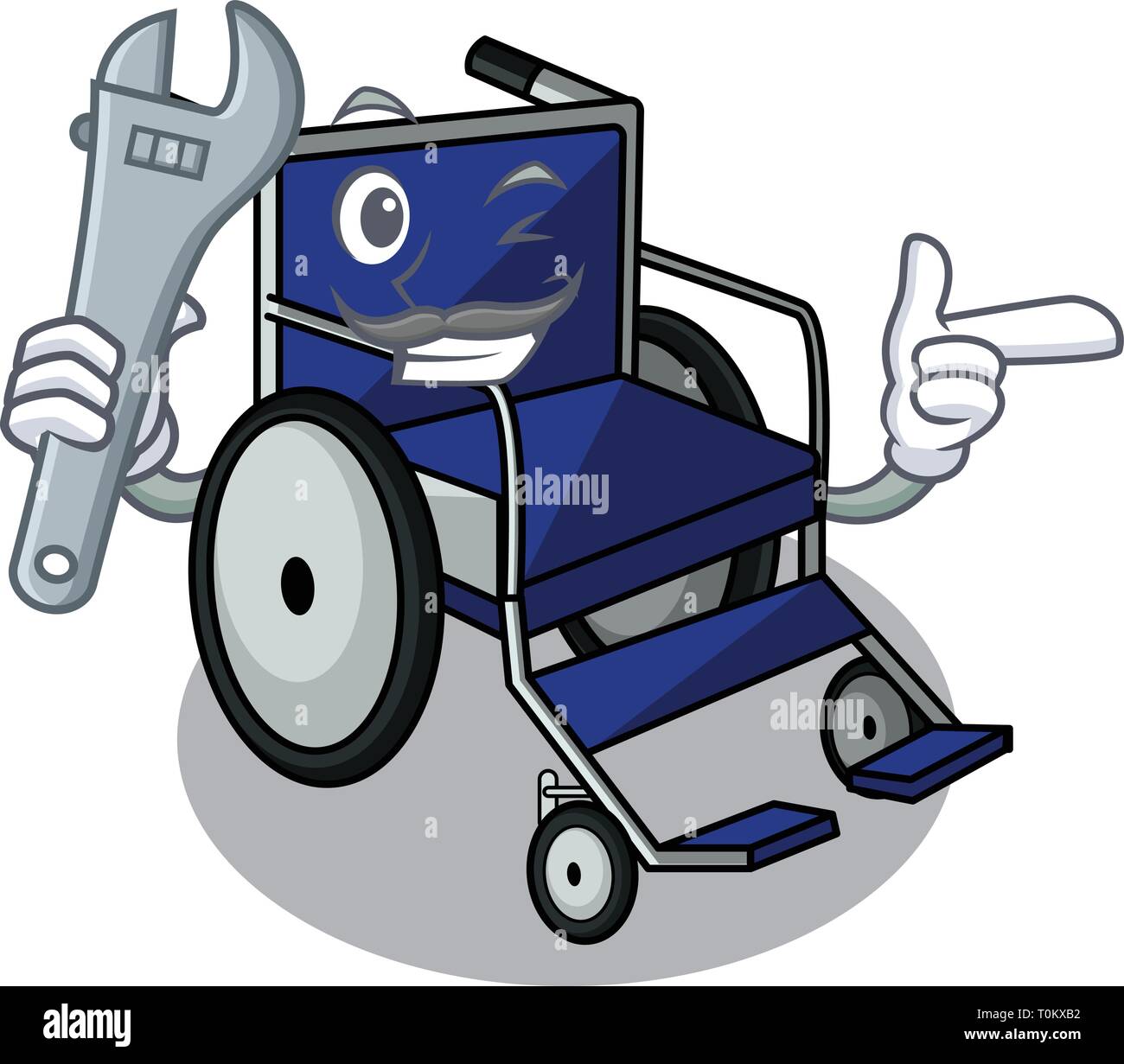 Mechanic miniature wheelchair the shape of mascot Stock Vector Image ...