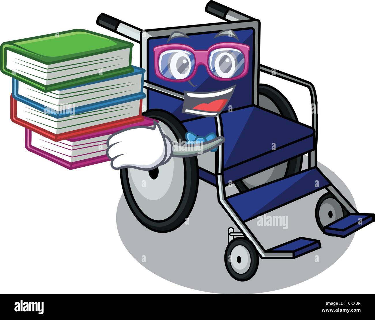 Student with book miniature wheelchair the shape of mascot Stock Vector ...
