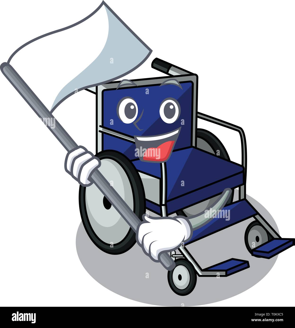 With flag miniature wheelchair the shape of mascot Stock Vector Image ...