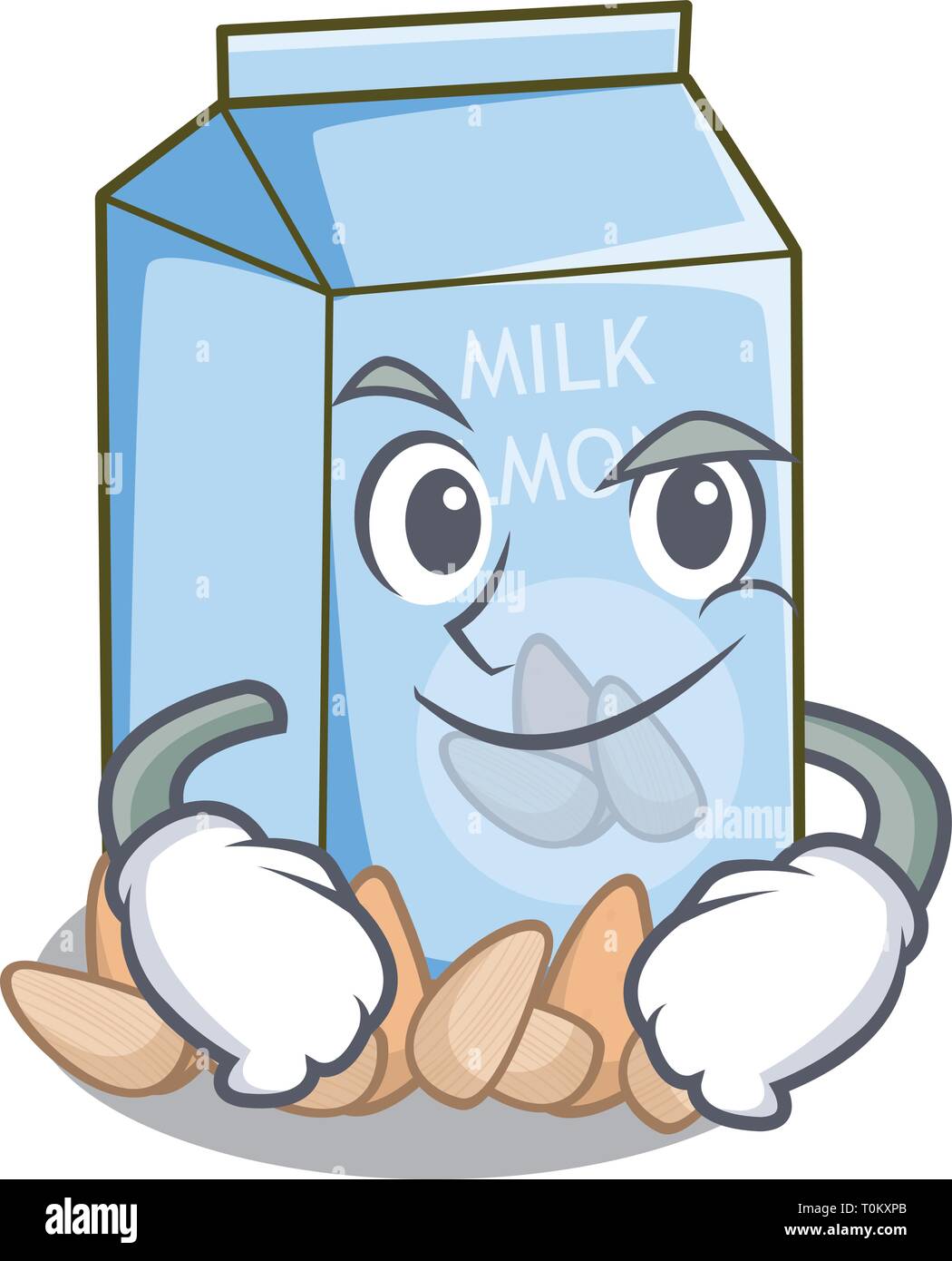Smirking almond milk isolated in the mascot Stock Vector Image & Art ...