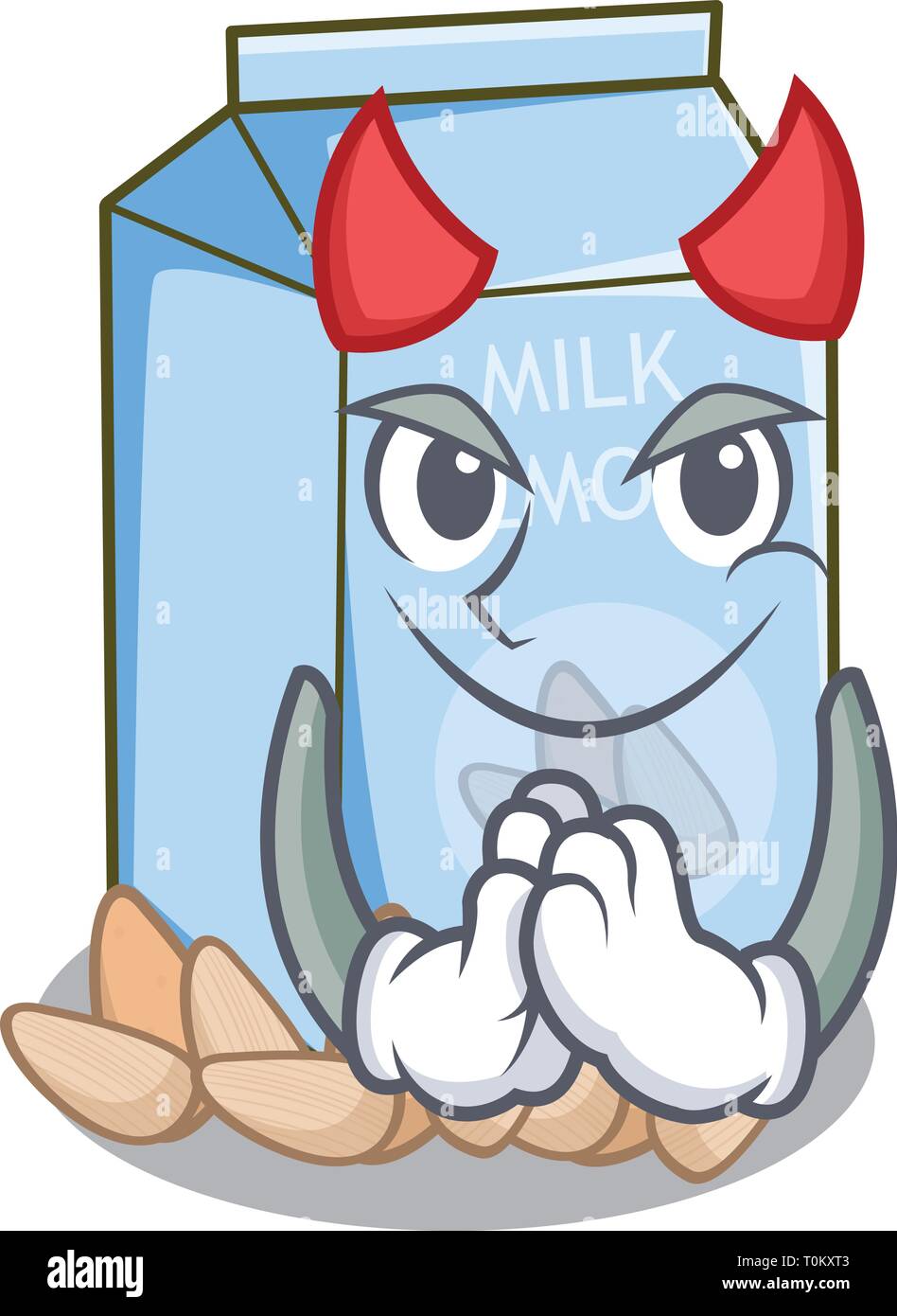 Devil almond milk in the cartoon bottle Stock Vector Image & Art - Alamy