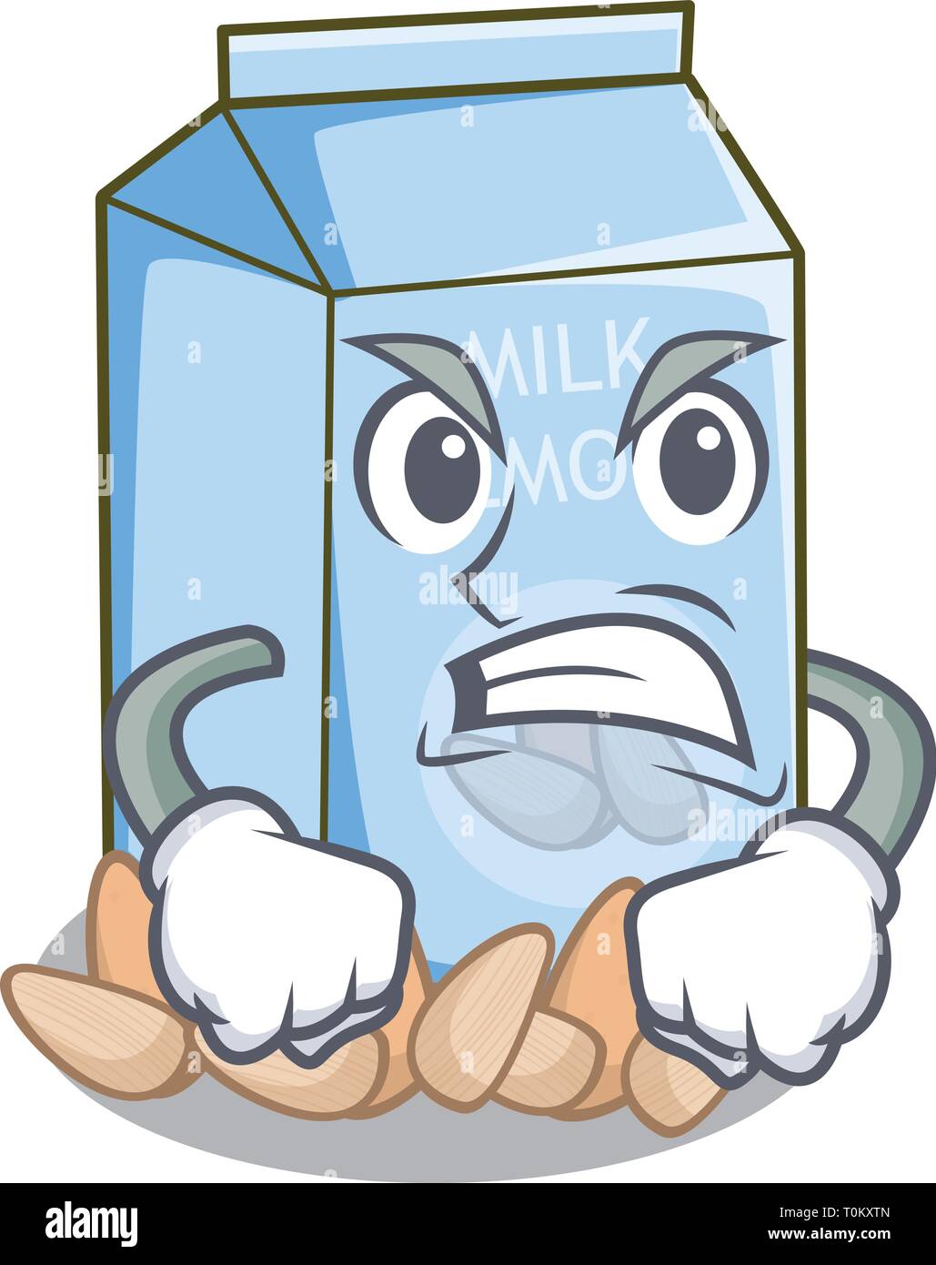 Angry almond milk in the cartoon bottle Stock Vector Image & Art - Alamy