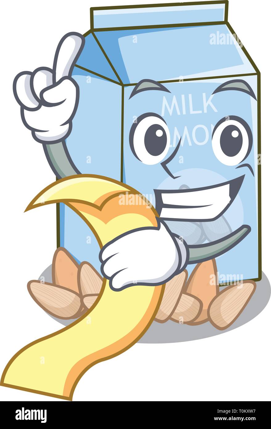 With menu almond milk in the cartoon bottle Stock Vector Image & Art ...