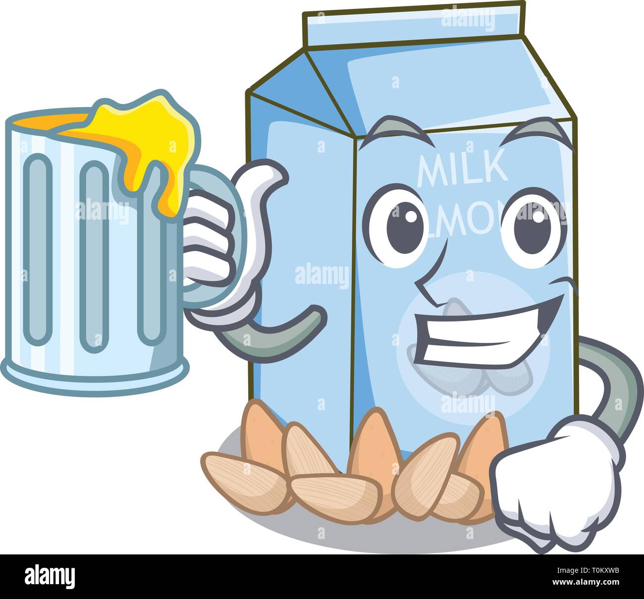 With juice almond milk in the cartoon bottle Stock Vector Image & Art ...